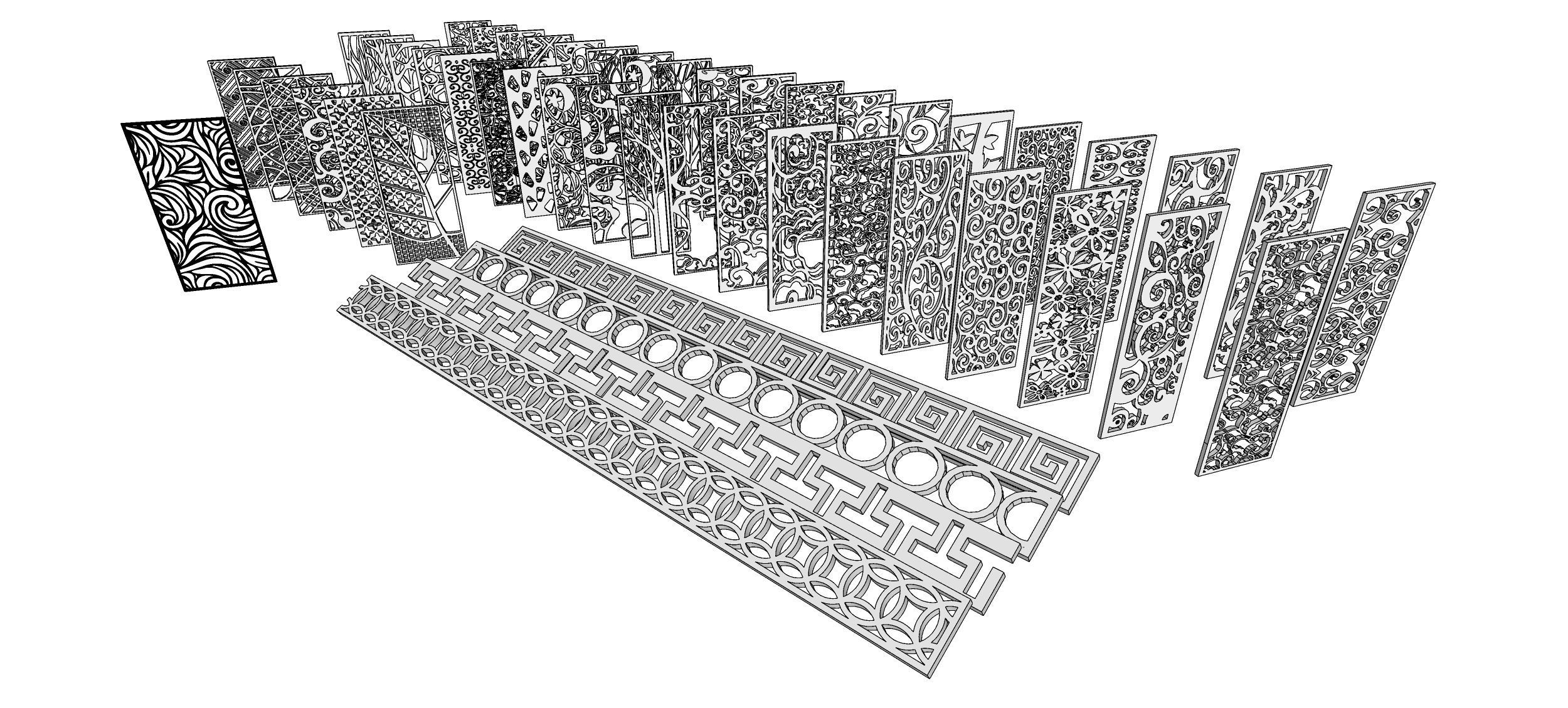 Laser cut on metal sheet collection 3D model | CGTrader