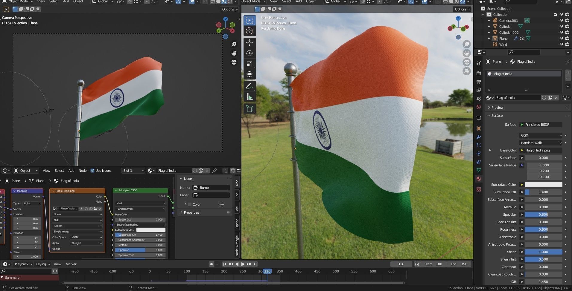 Animated India Flags 3D model animated | CGTrader