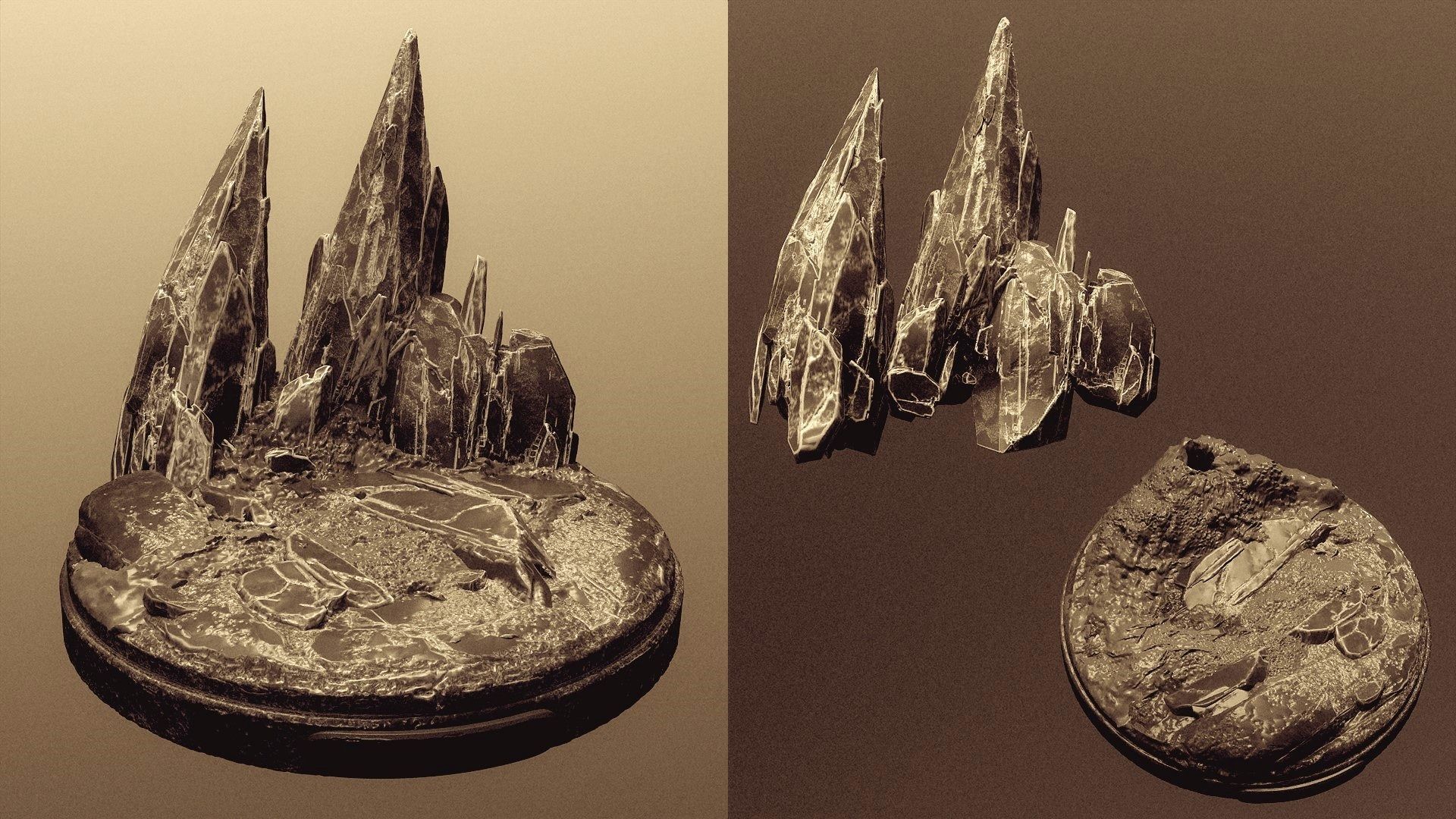Dioramas - 15 modular figurine bases environment kits 3D model | CGTrader