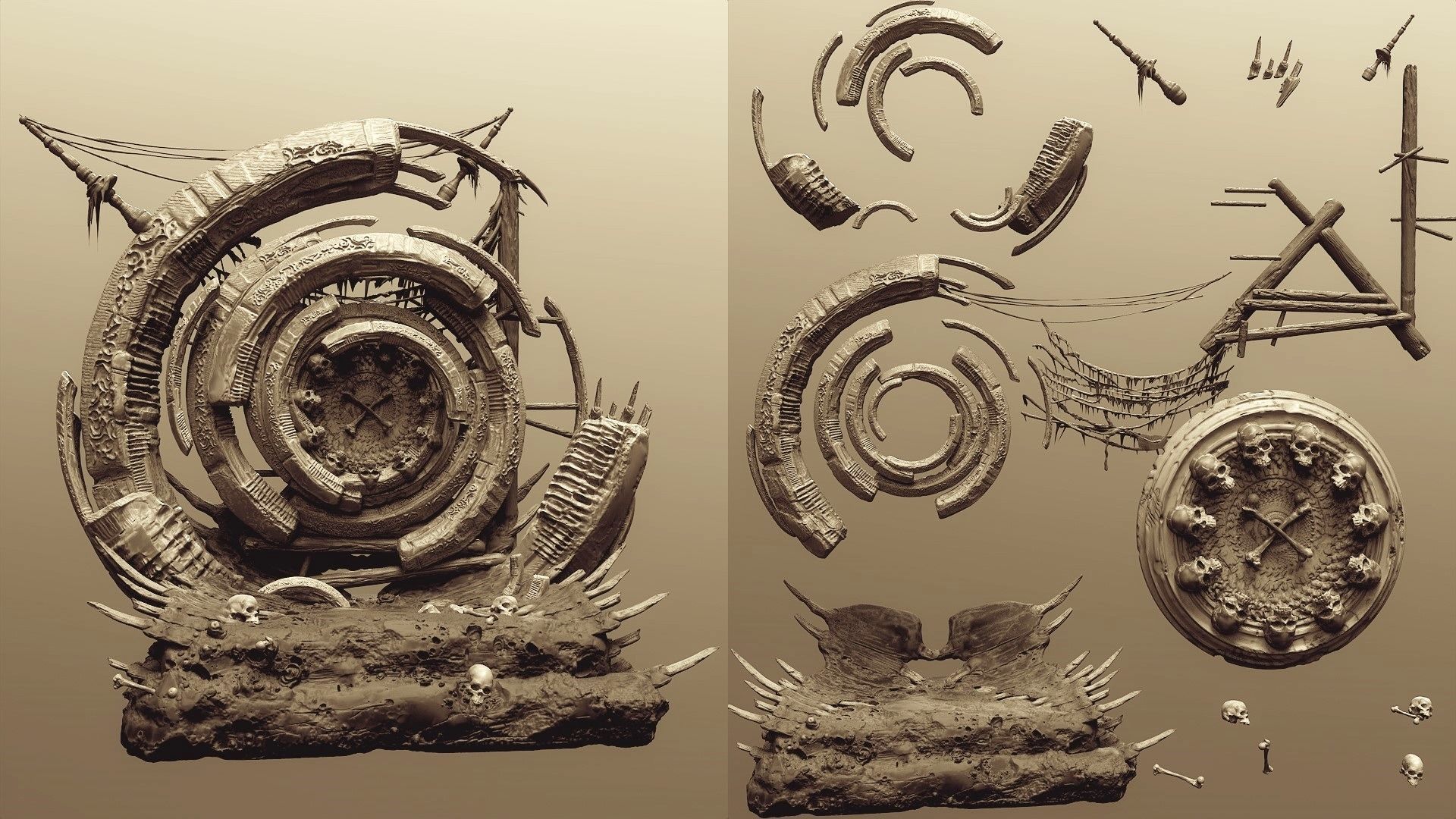 Dioramas - 15 modular figurine bases environment kits 3D model | CGTrader