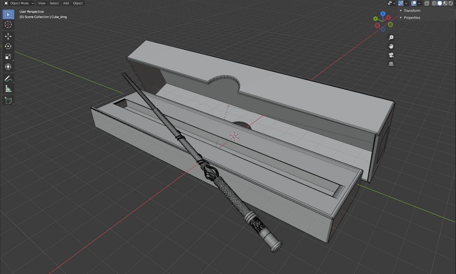 Magic wand 3D model with box 3D model | CGTrader