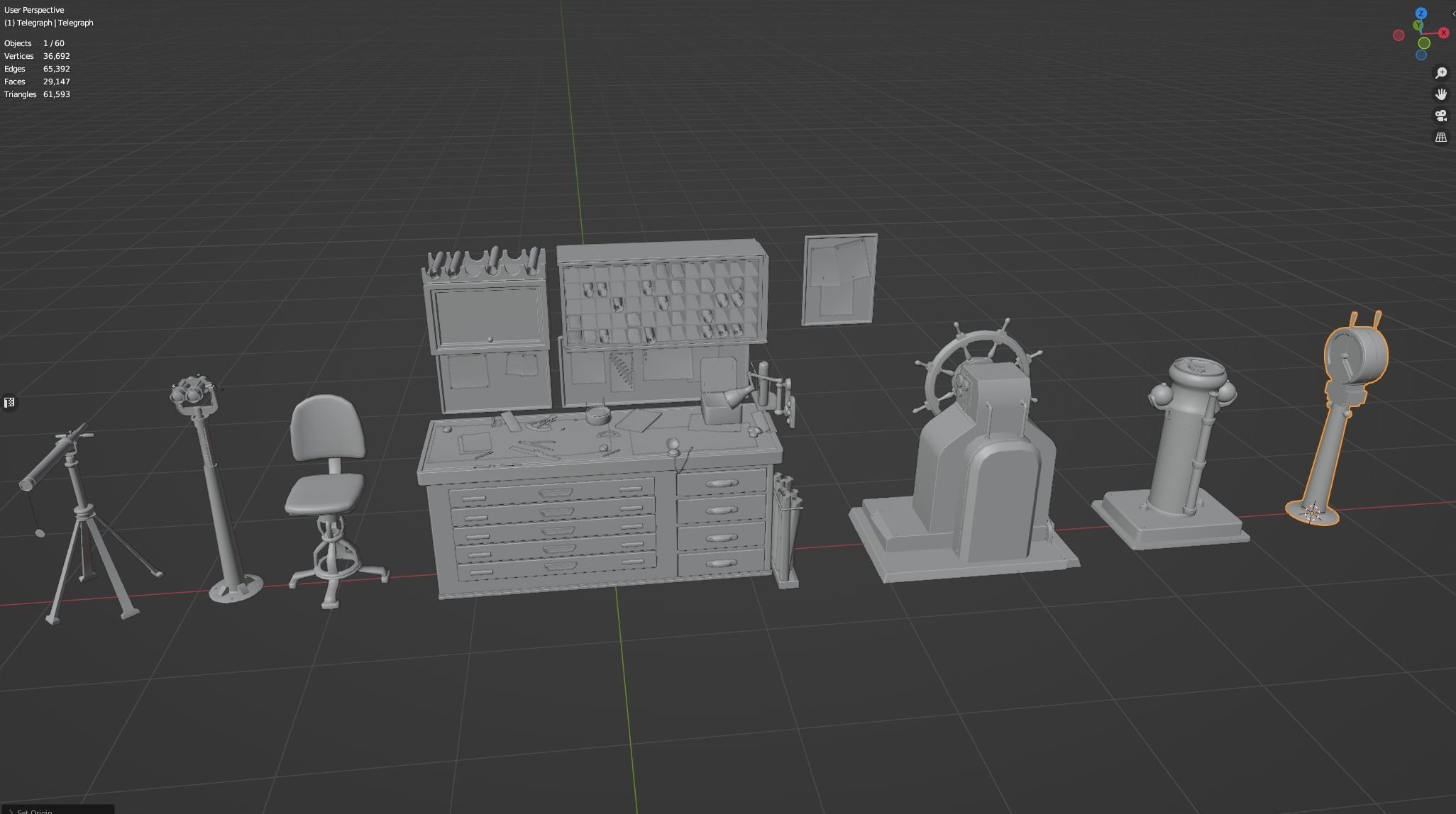 3D model Ship Assets Bridge VR / AR / low-poly | CGTrader