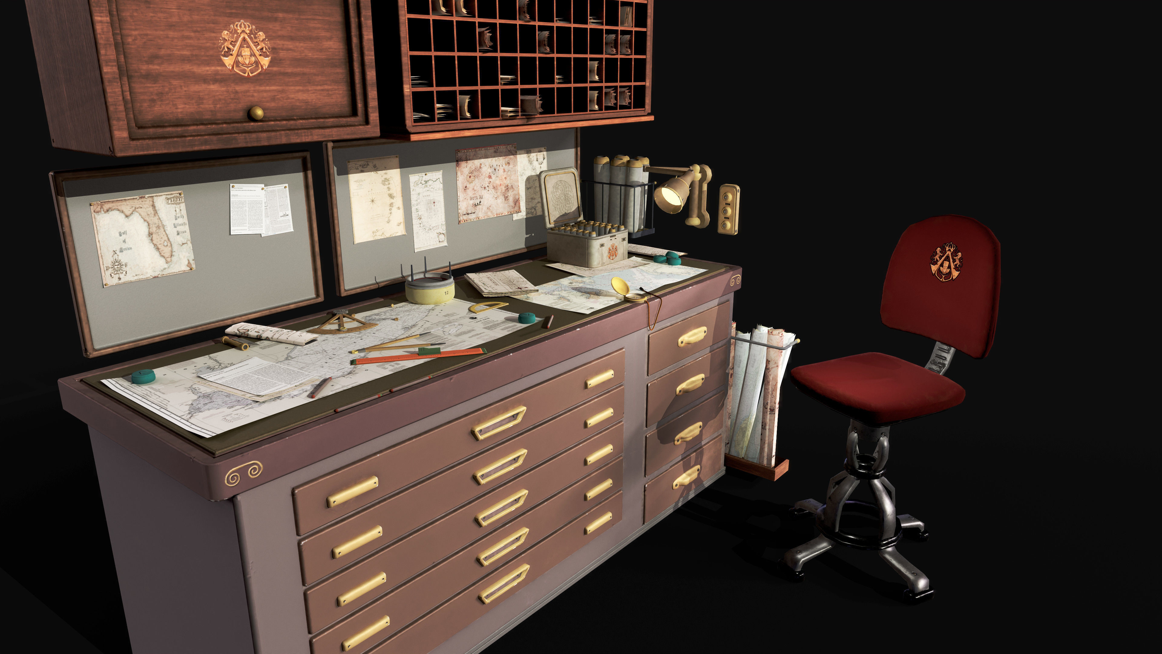 3D model Ship Assets Bridge VR / AR / low-poly | CGTrader