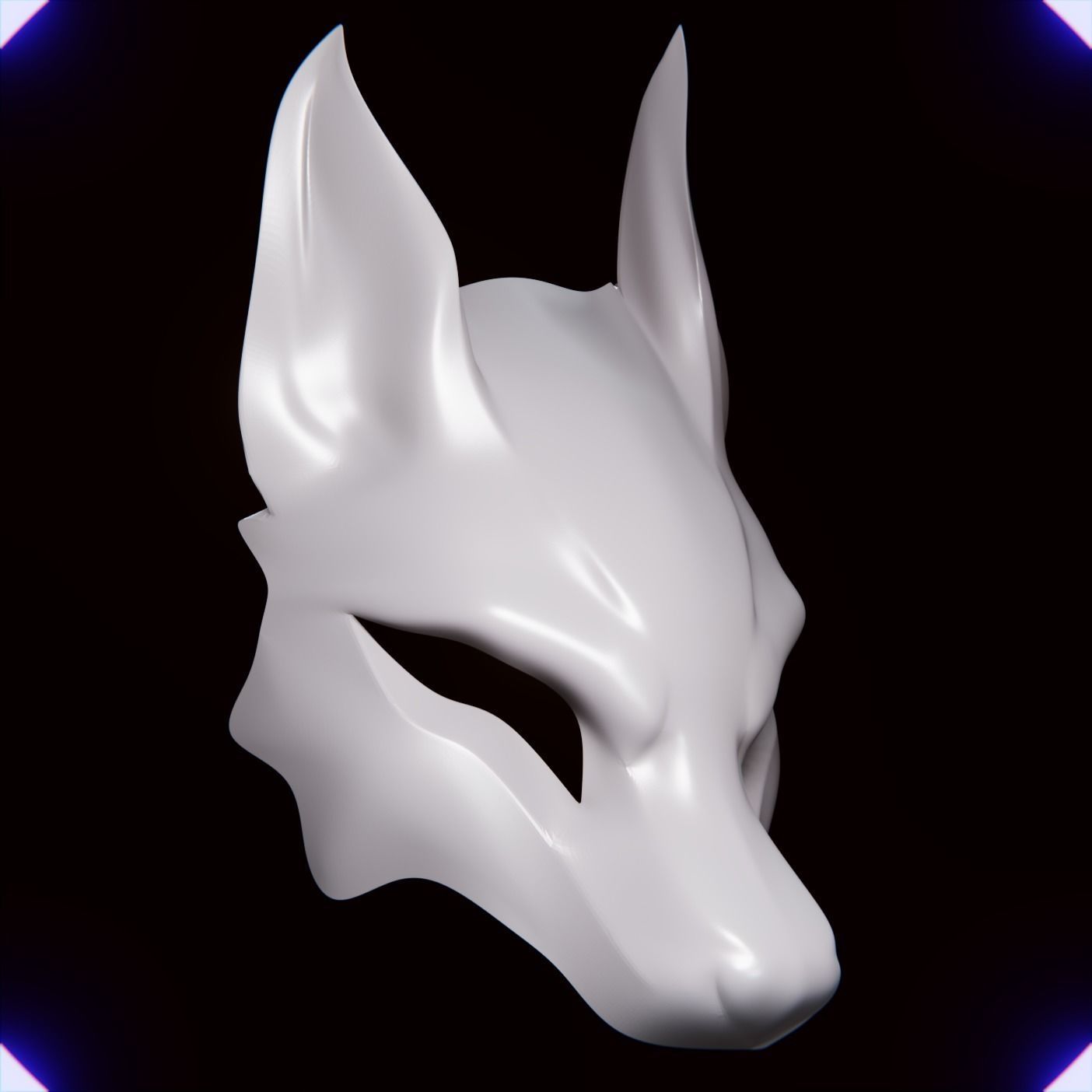 KITSUNE DEMON FOX MASK MASCARA DE ZORRO KITSUNE 11 3D model 3D ...