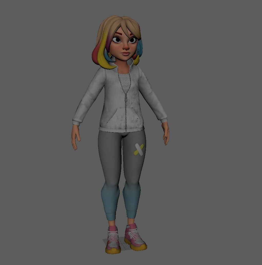 3D model Lois Cartoon Girl Not Rigged VR / AR / low-poly | CGTrader
