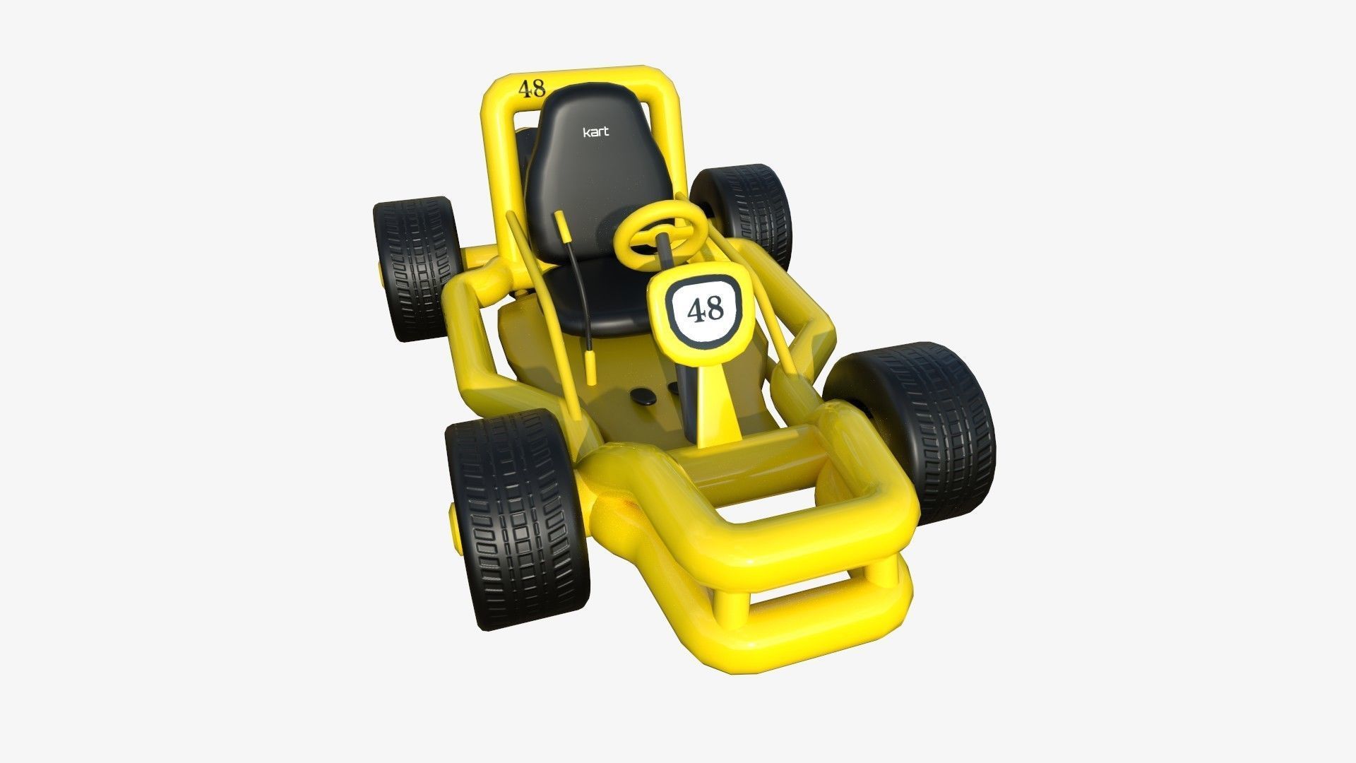 3D model Cartoon Kart H06 Yellow - Vehicle Racing Design VR / AR / low ...