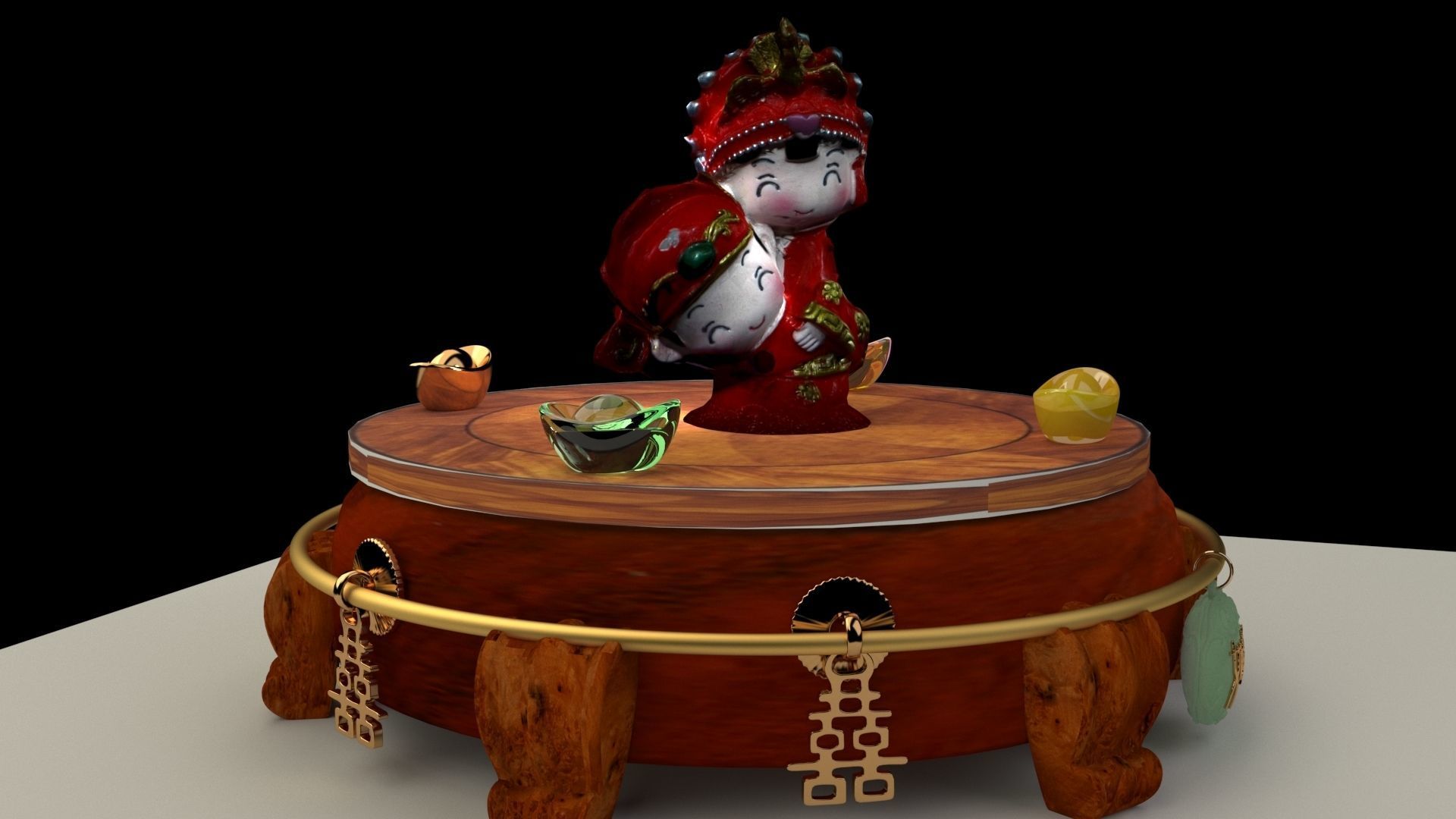 Chinese wedding carry bride doll 3D model | CGTrader