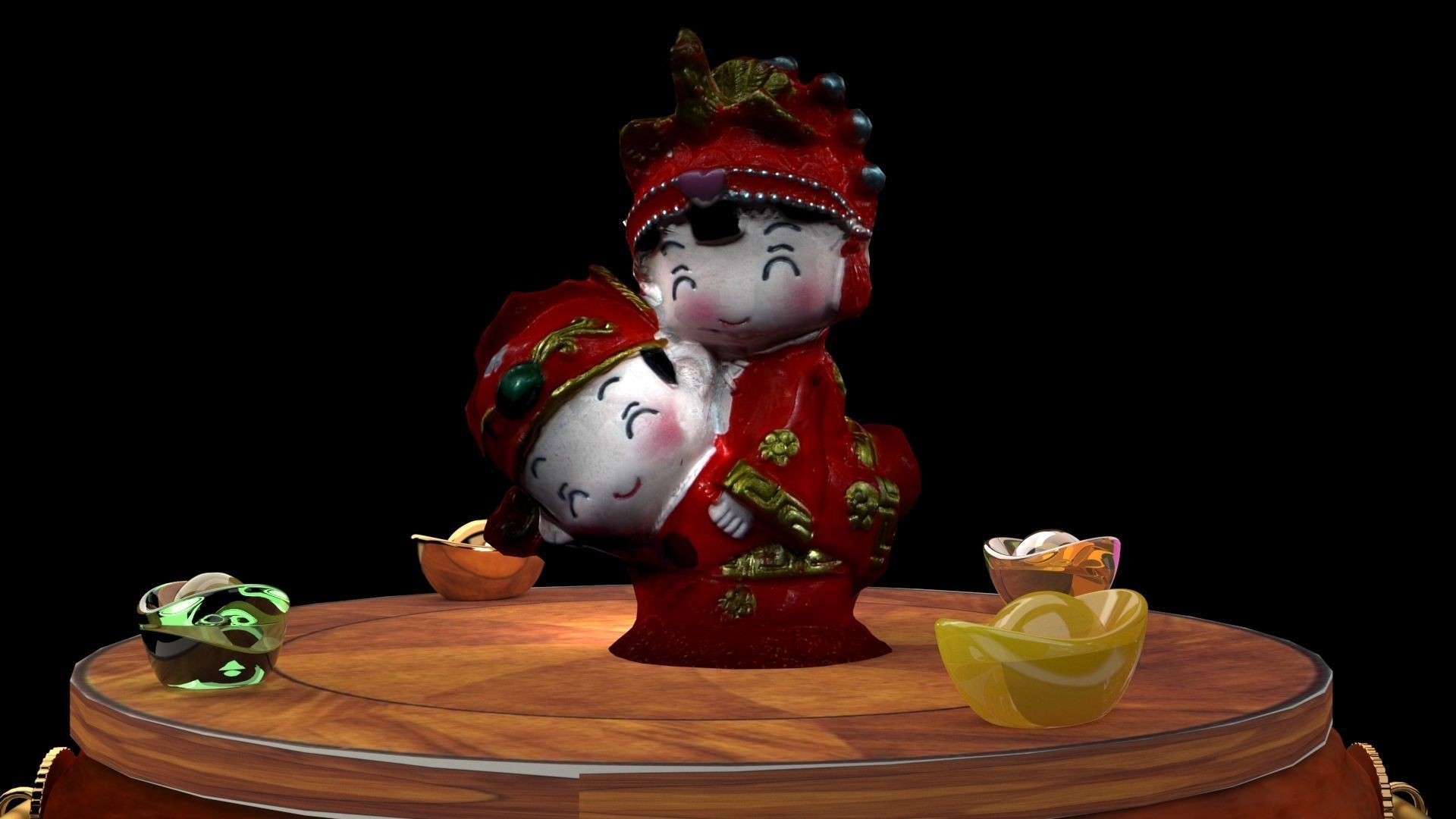 Chinese wedding carry bride doll 3D model | CGTrader