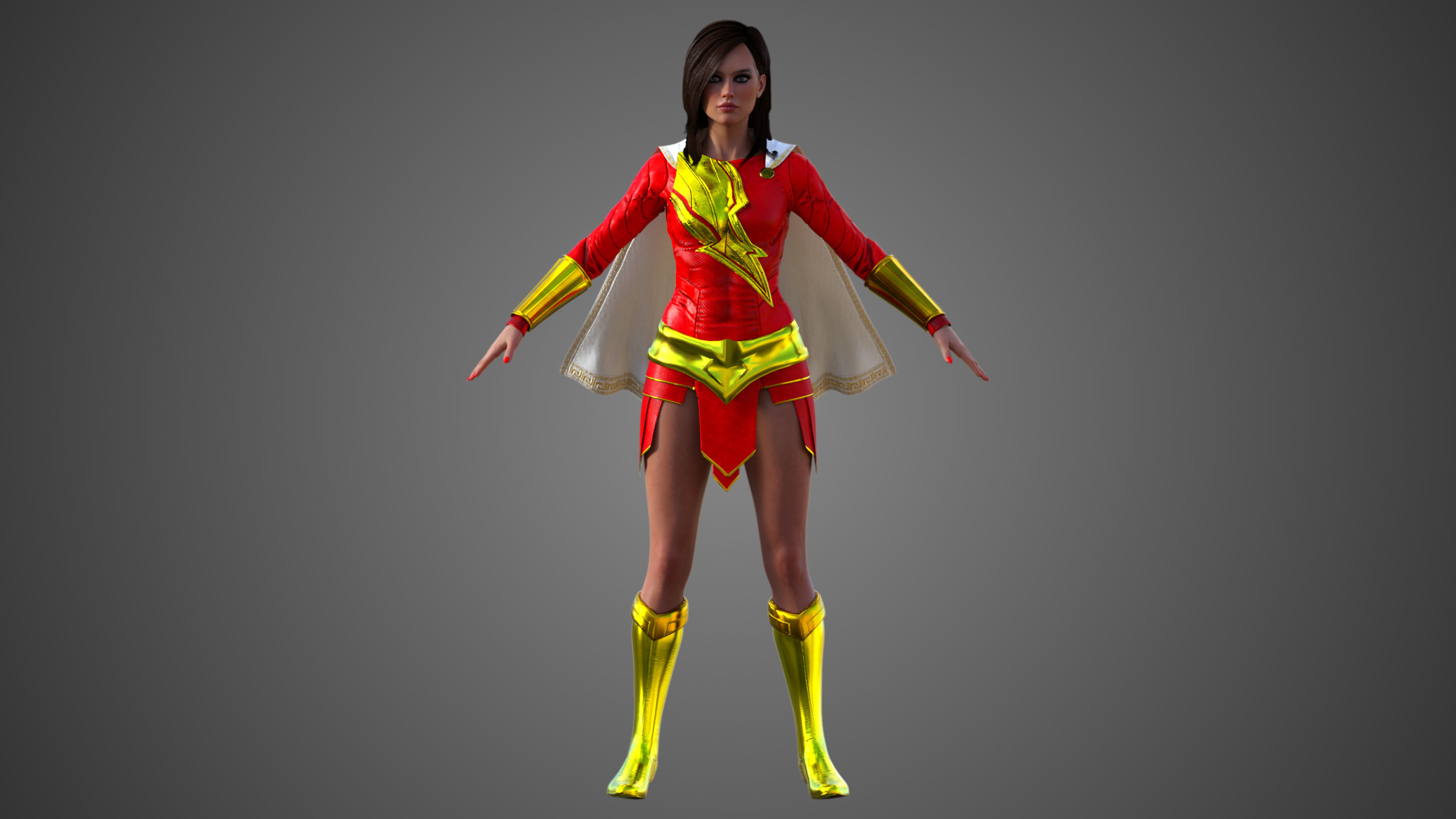 Mary Marvel - Shazam 3D model animated rigged | CGTrader