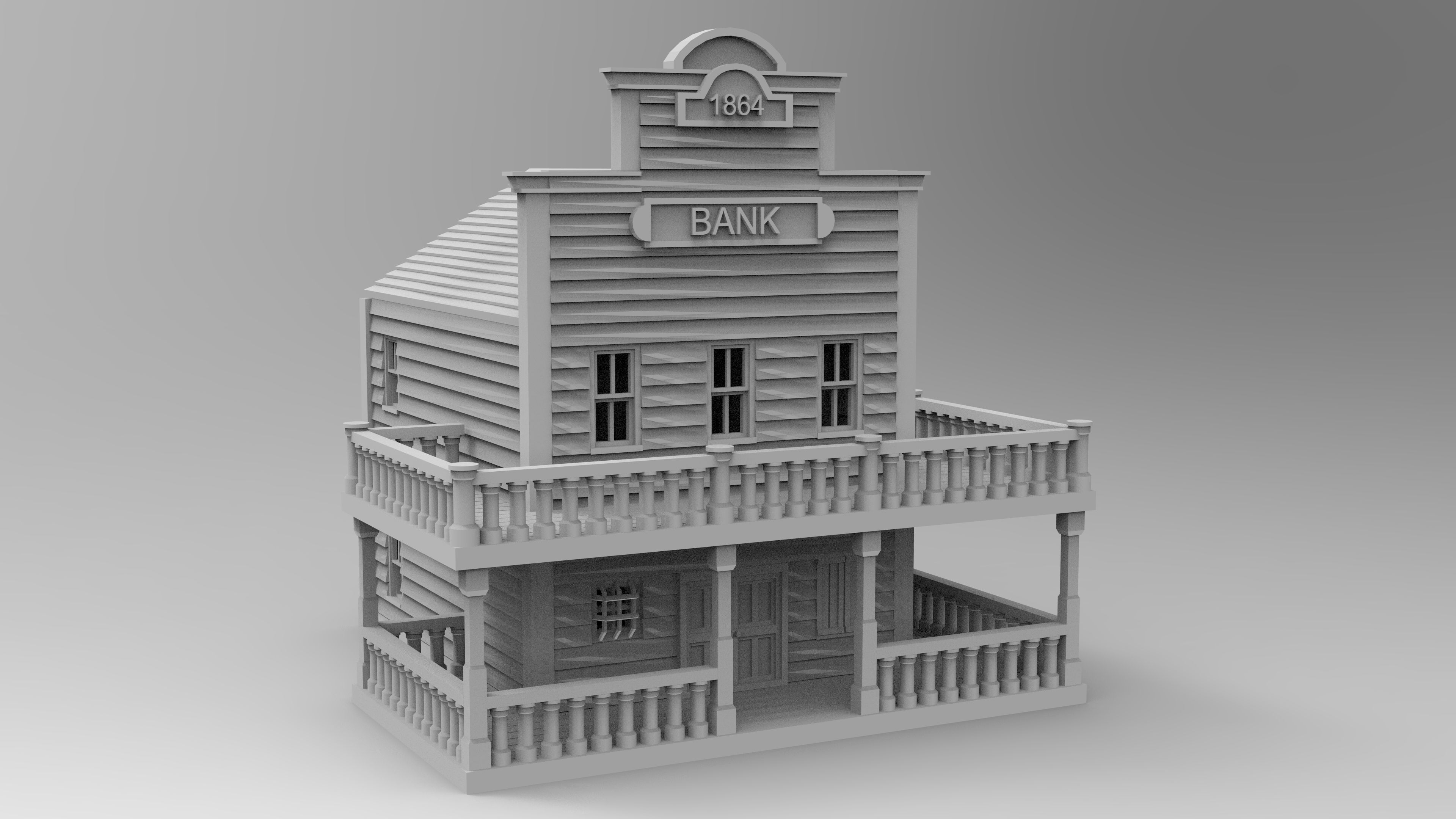 Alamo Bank - by WOW Buildings - 3D Printable STL 3D model 3D printable ...