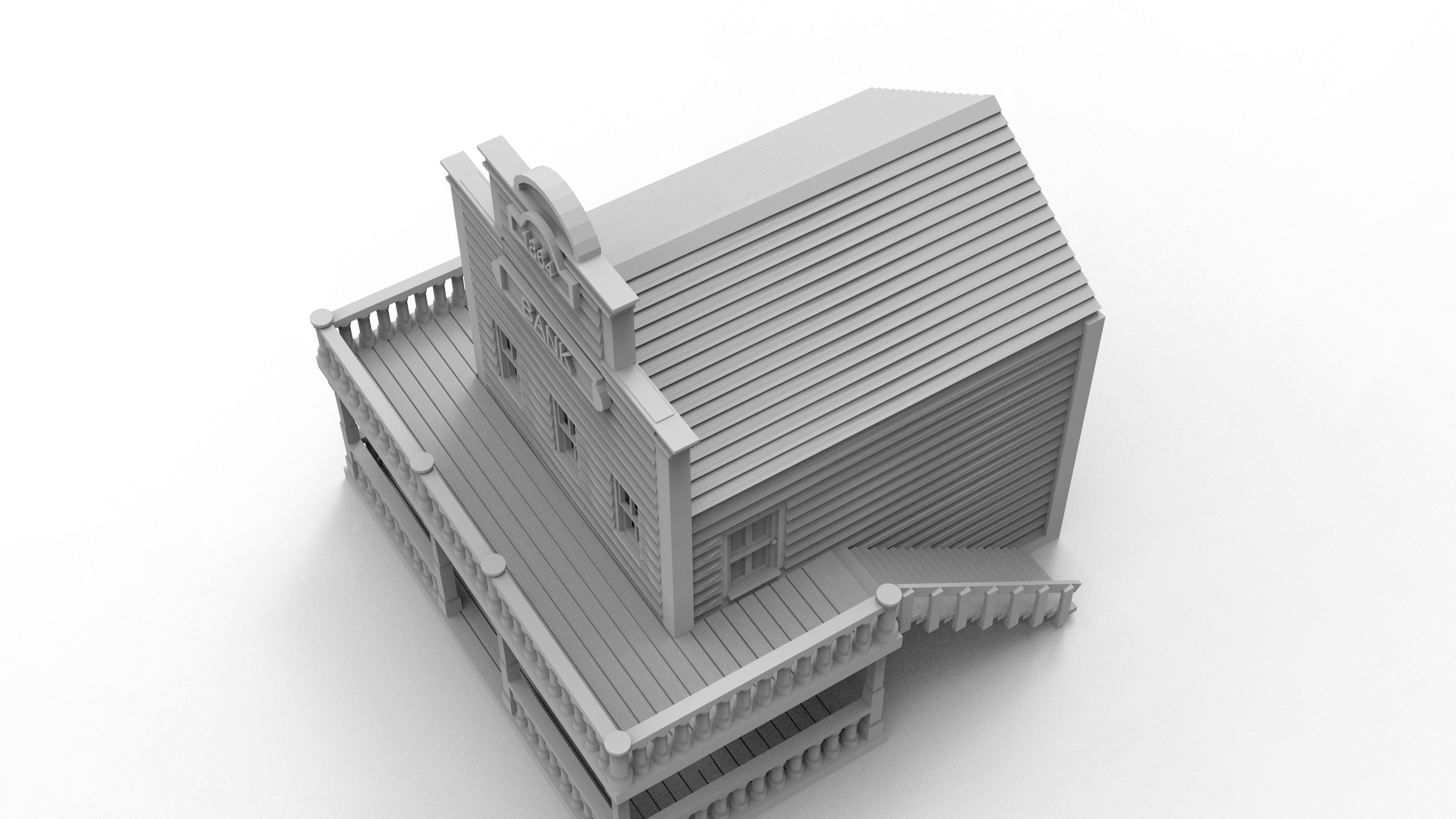 Alamo Bank - by WOW Buildings - 3D Printable STL 3D model 3D printable ...