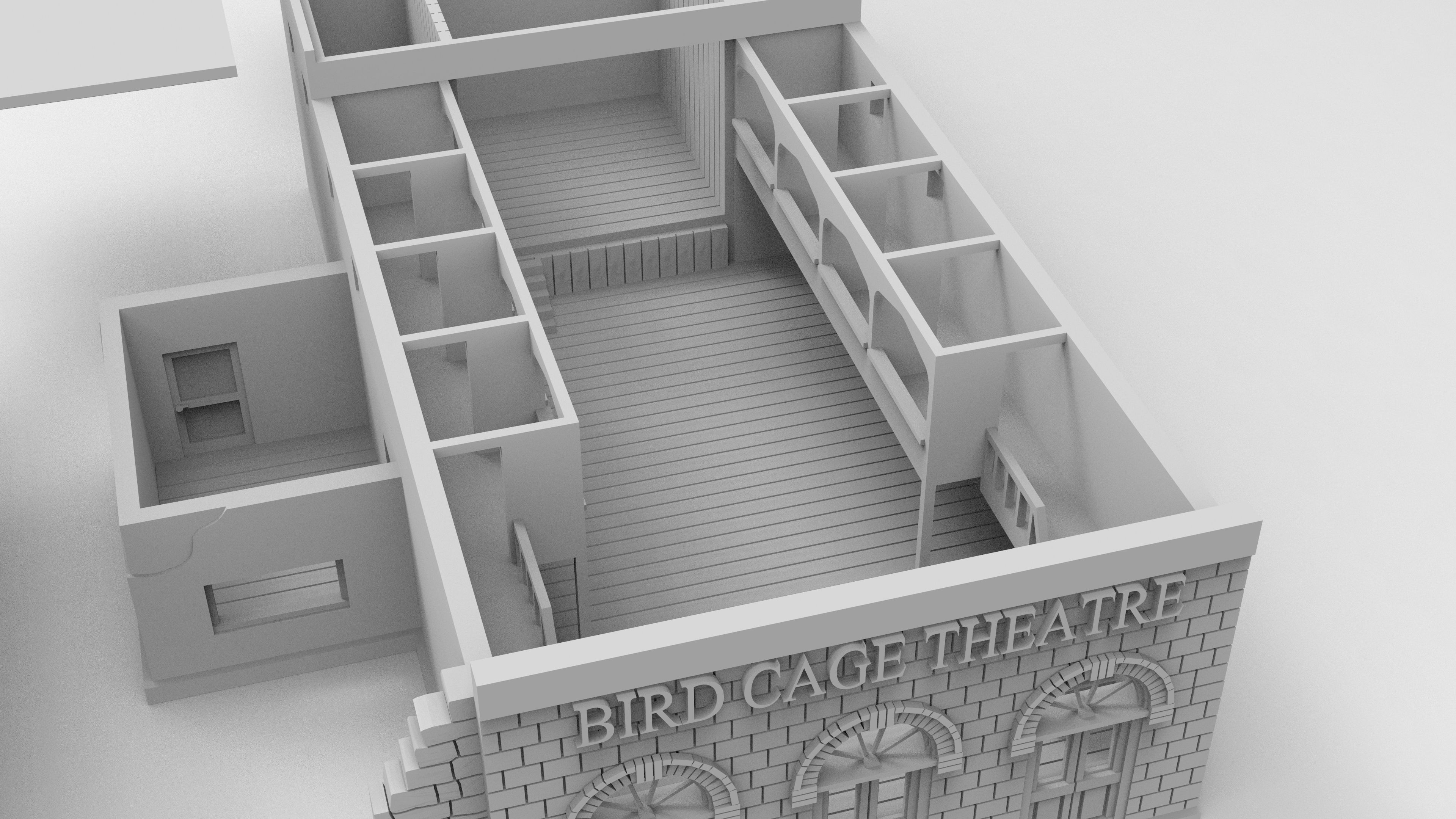 Birdcage Theatre - by WOW Buildings - 3D Printable STL 3D model 3D ...
