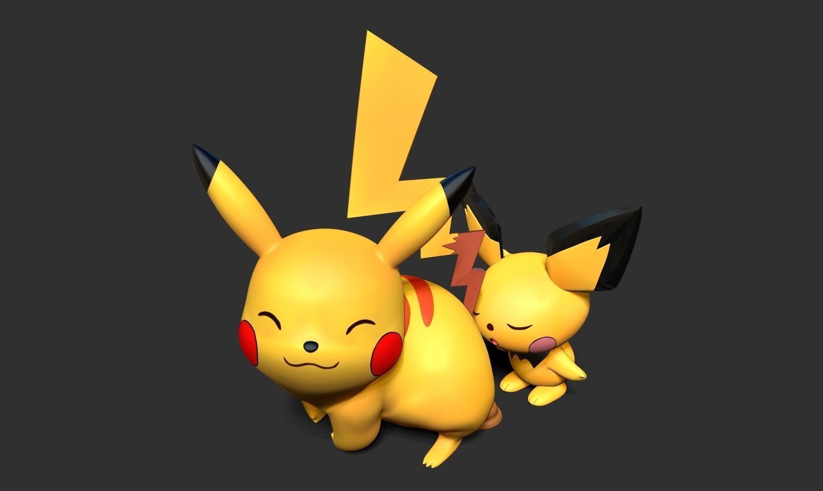 Pikachu and Pichu 3D model 3D printable | CGTrader