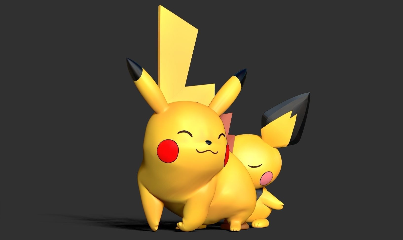 Pikachu and Pichu 3D model 3D printable | CGTrader