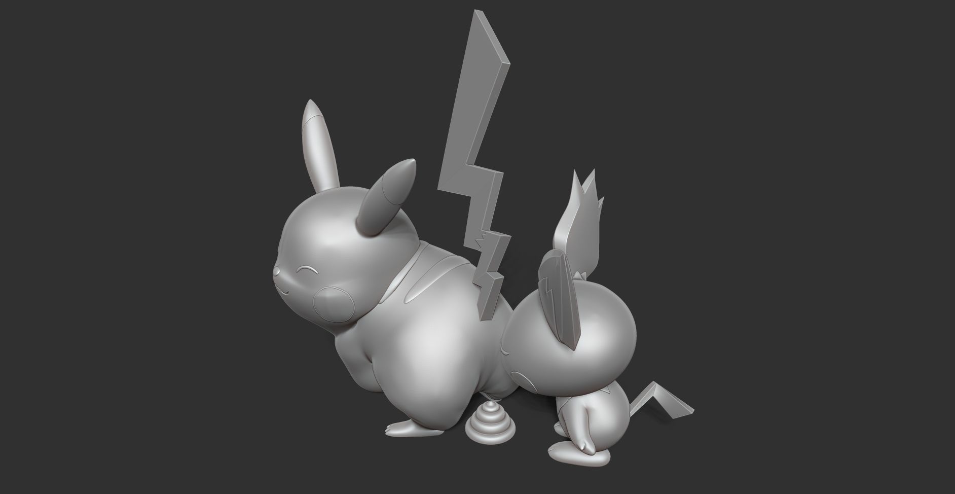 Pikachu and Pichu 3D model 3D printable | CGTrader