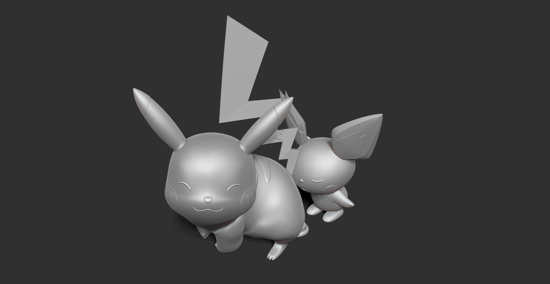 Pikachu and Pichu 3D model 3D printable | CGTrader