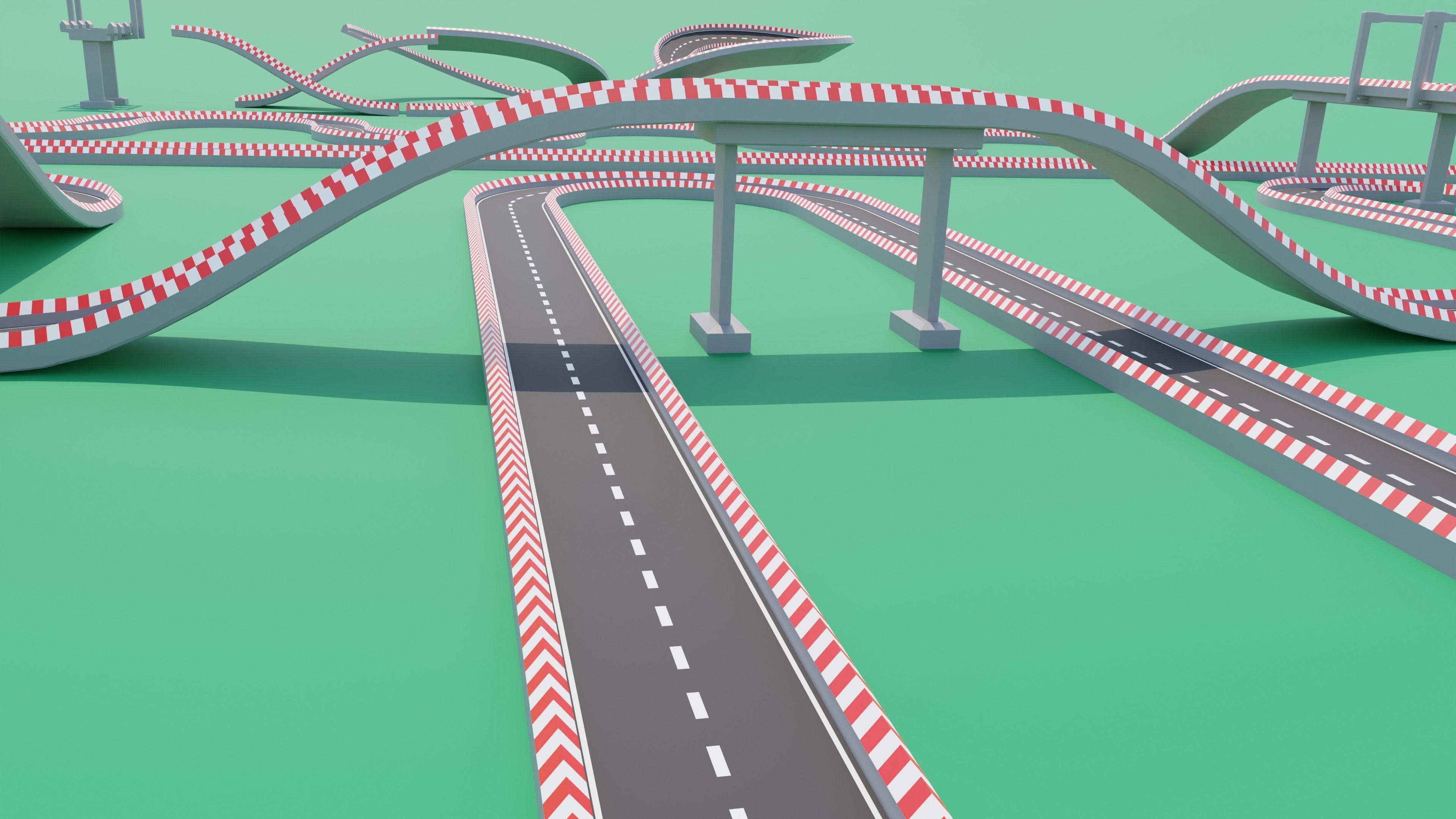 3D model Racing Track Kit for Games - Game Asset VR / AR / low-poly ...
