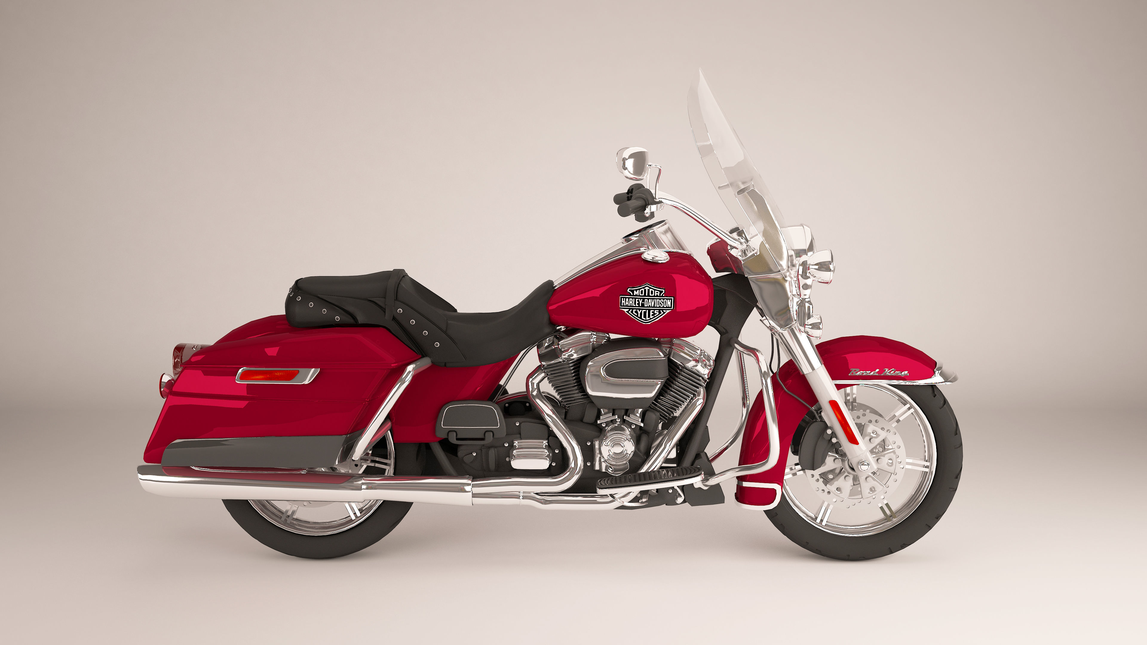 Harley Davidson Road King Motorcycle 3D model | CGTrader