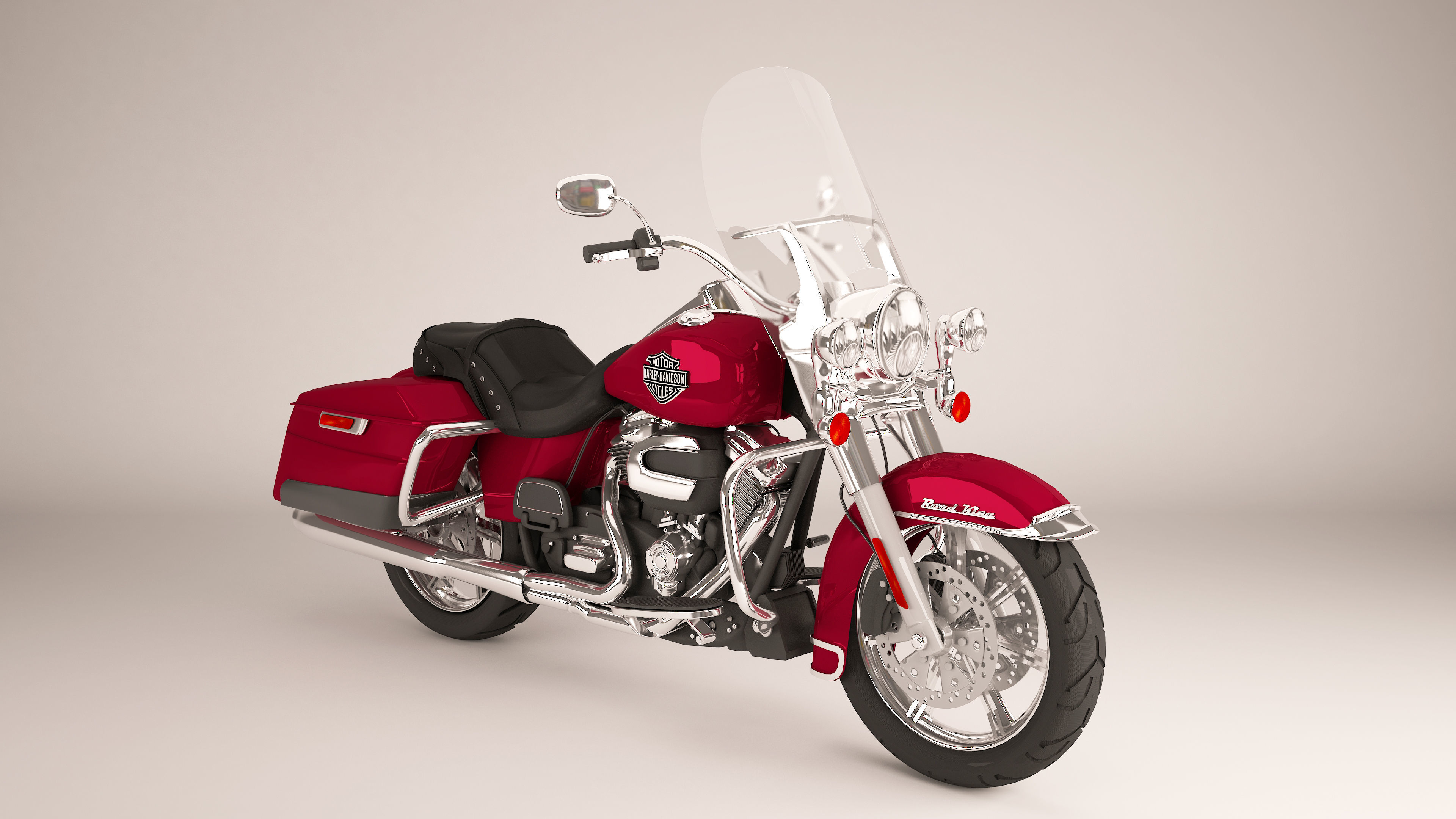 Harley Davidson Road King Motorcycle 3D model | CGTrader