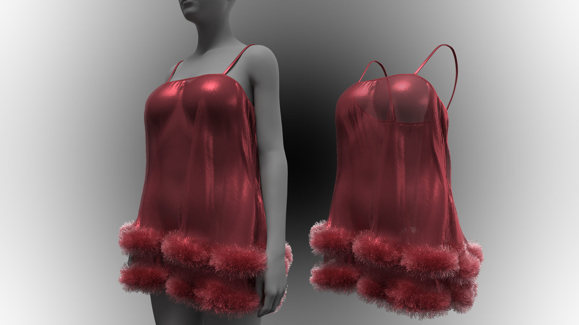 Marroon Babydoll Fitted to Gen8 Body Mesh 3D model | CGTrader