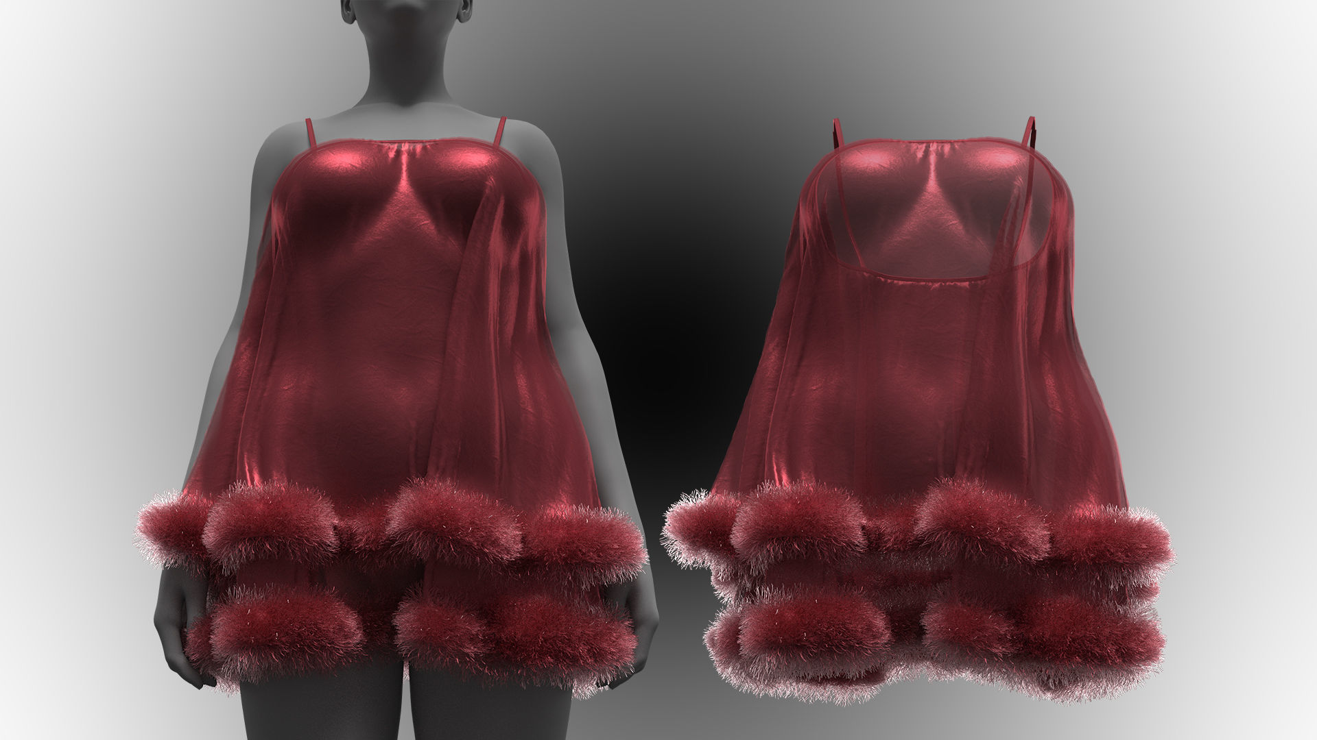 Marroon Babydoll Fitted to Gen8 Body Mesh 3D model | CGTrader