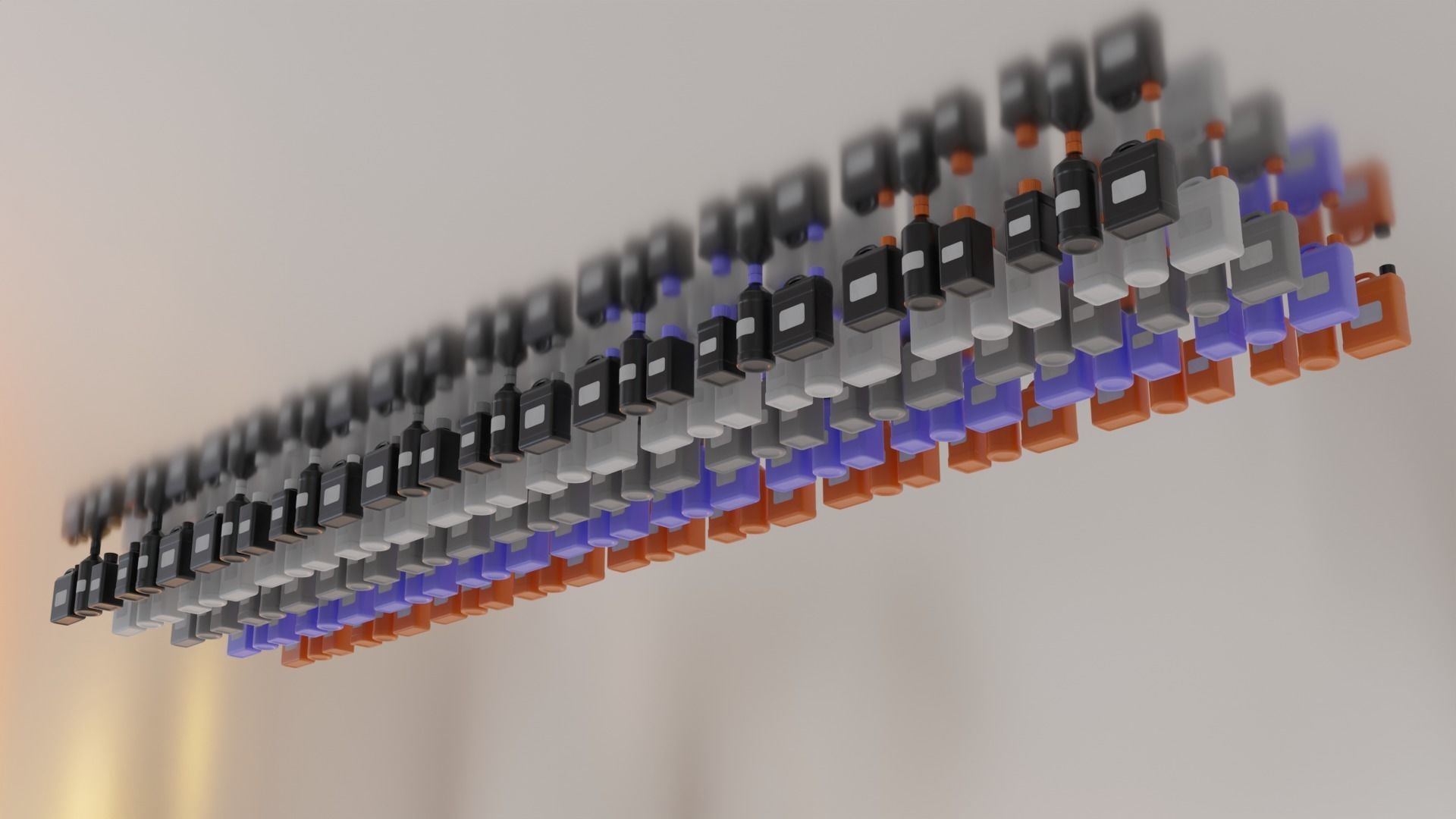 Industrial laboratory fluid chemical containers and blank labels 3D ...