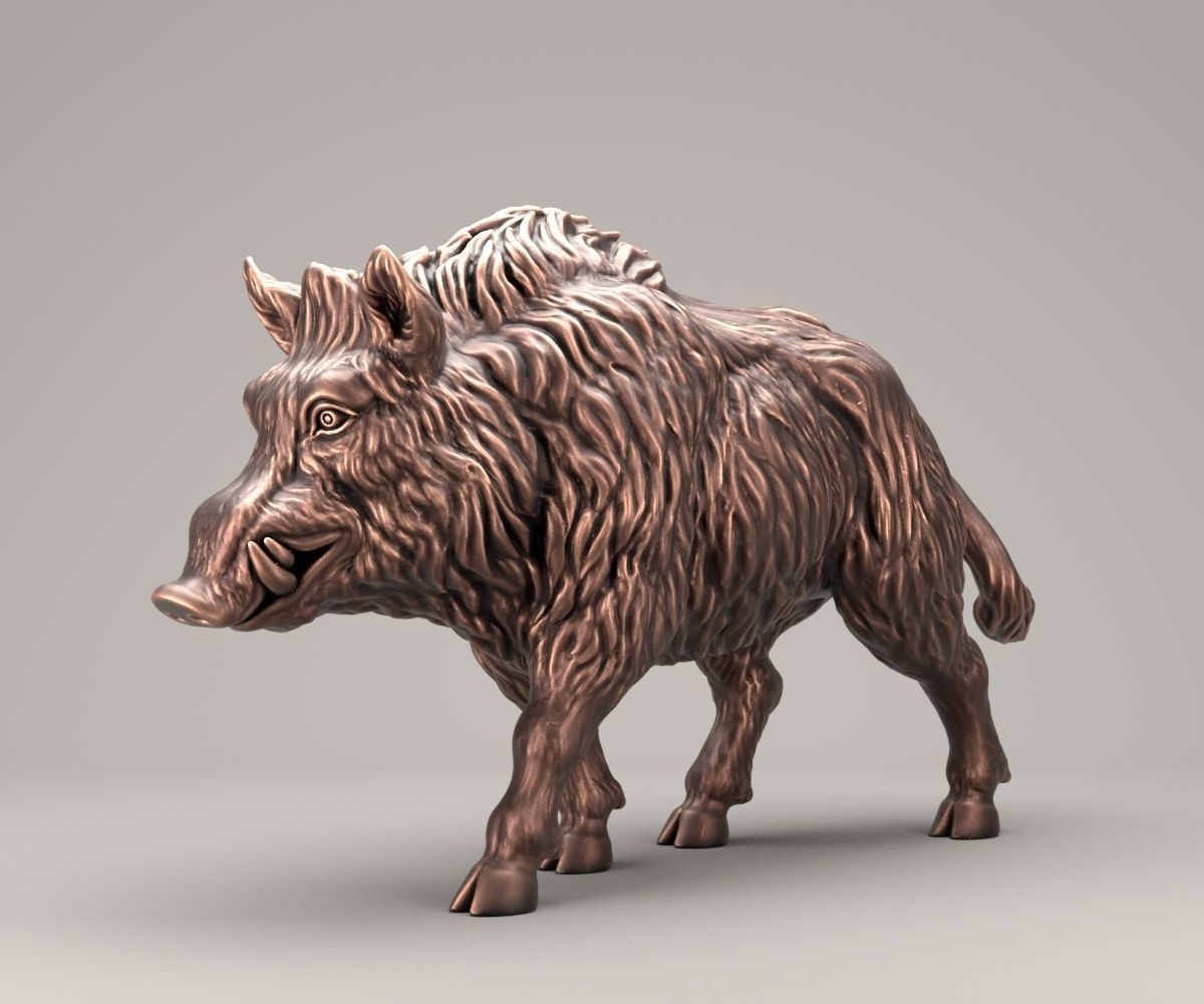 Wild Boar 3D model 3D printable | CGTrader