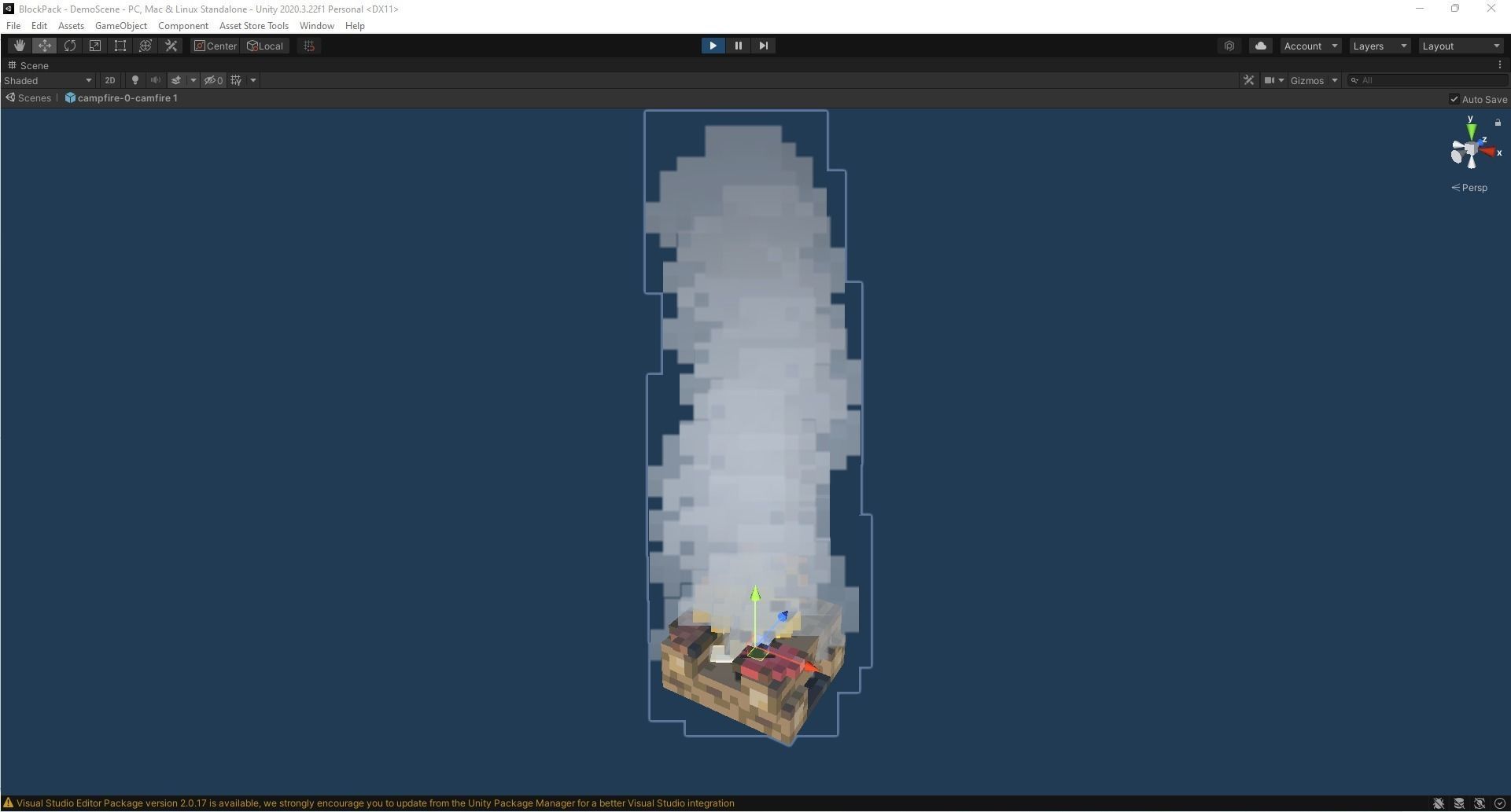 3D model Block Pack Campfire - block styled voxel campfire VR / AR ...