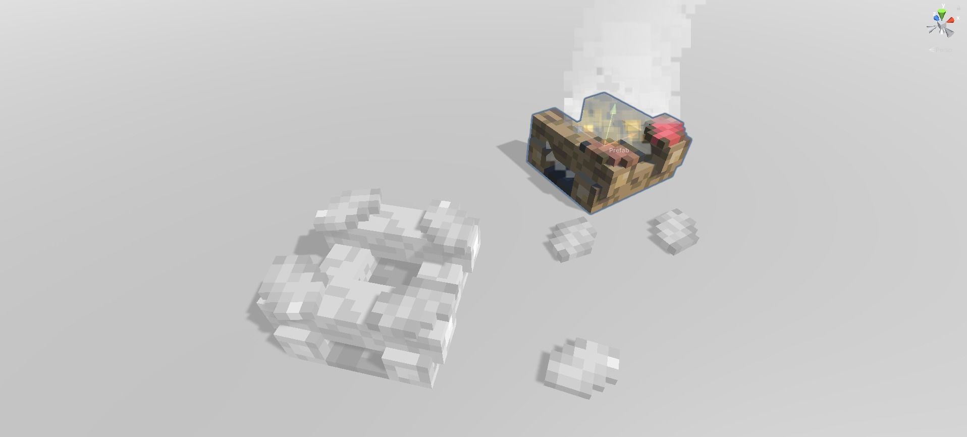 3D model Block Pack Campfire - block styled voxel campfire VR / AR ...