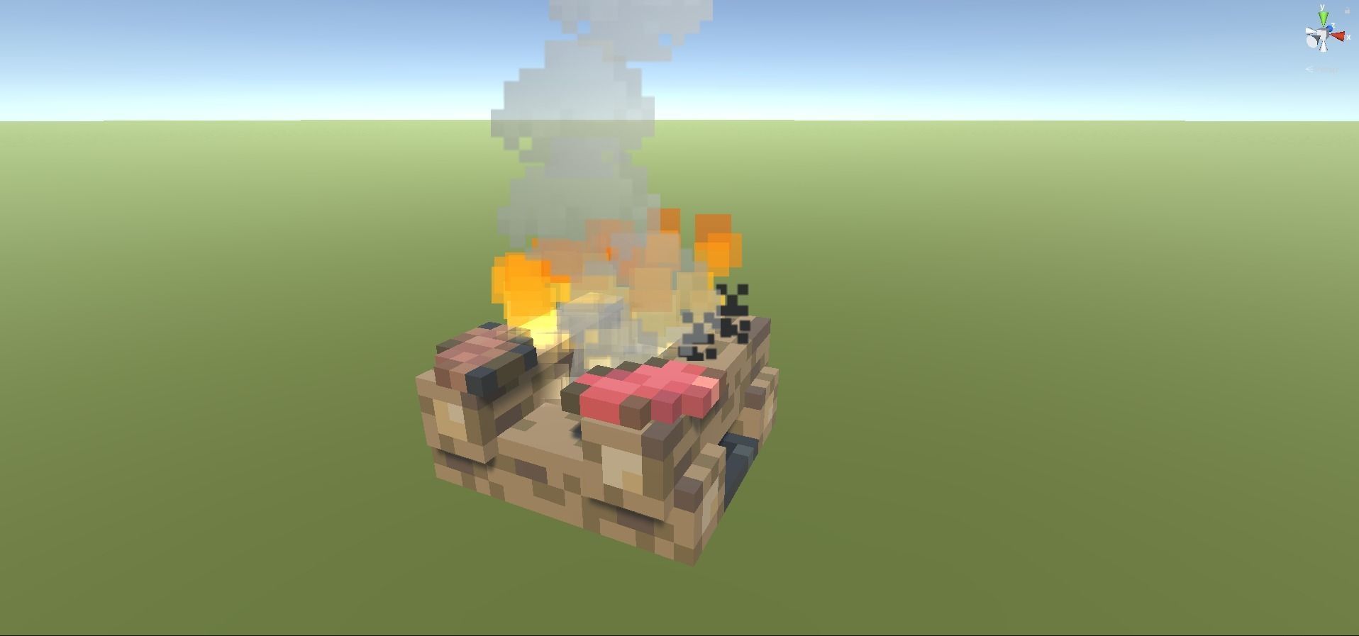 3D model Block Pack Campfire - block styled voxel campfire VR / AR ...