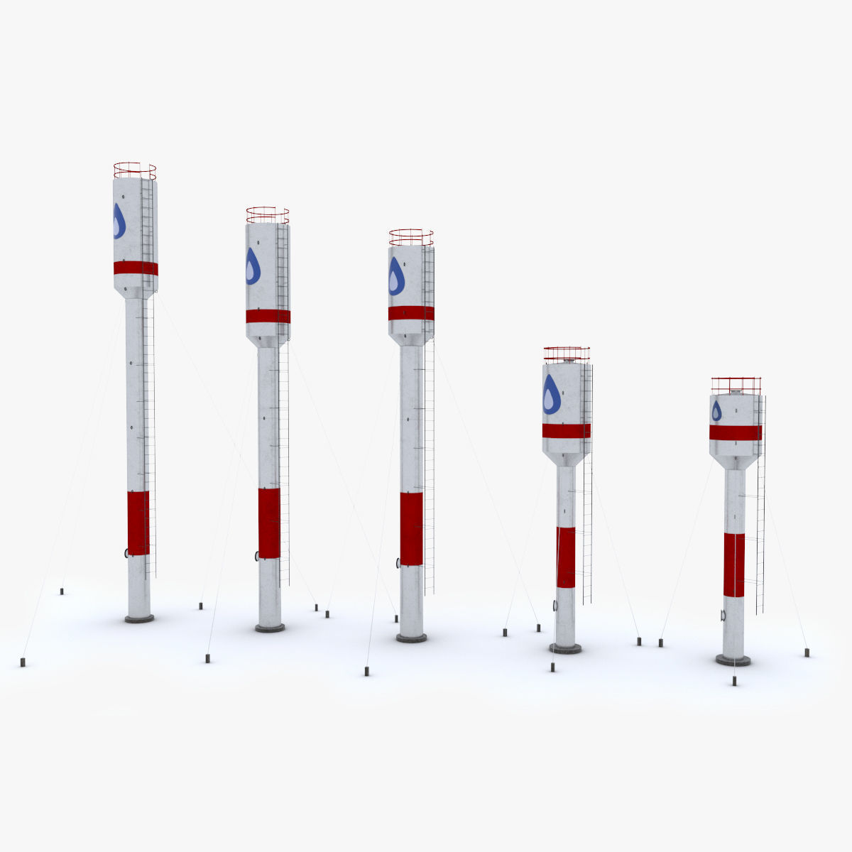 3D model Water towers VR / AR / low-poly | CGTrader