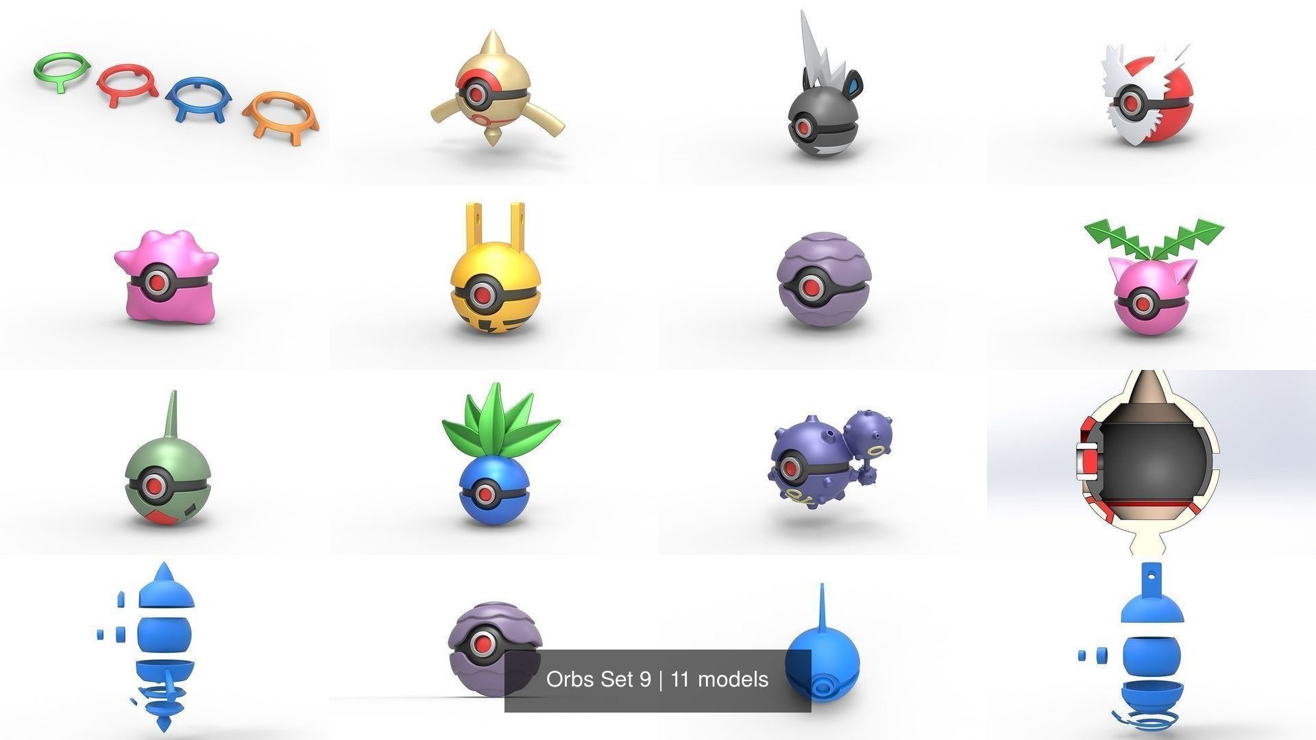 Orbs Set 9 3D Model Collection 3D printable | CGTrader