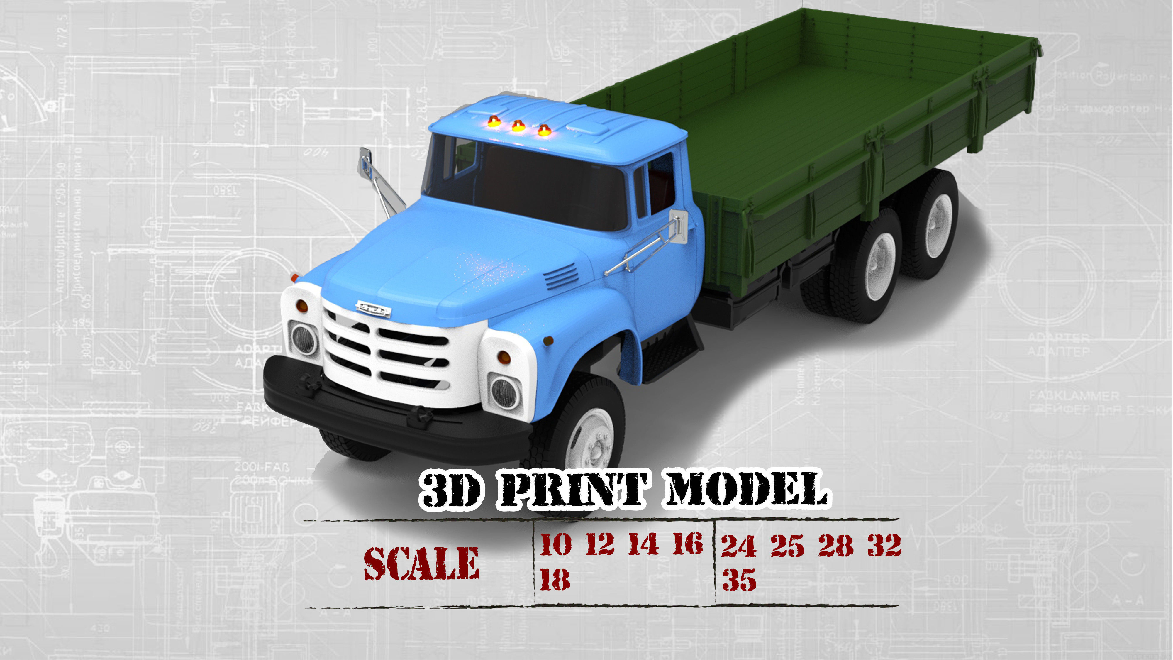 ZIL 133GYA truck model stl printable rc truck kits 3D model 3D ...