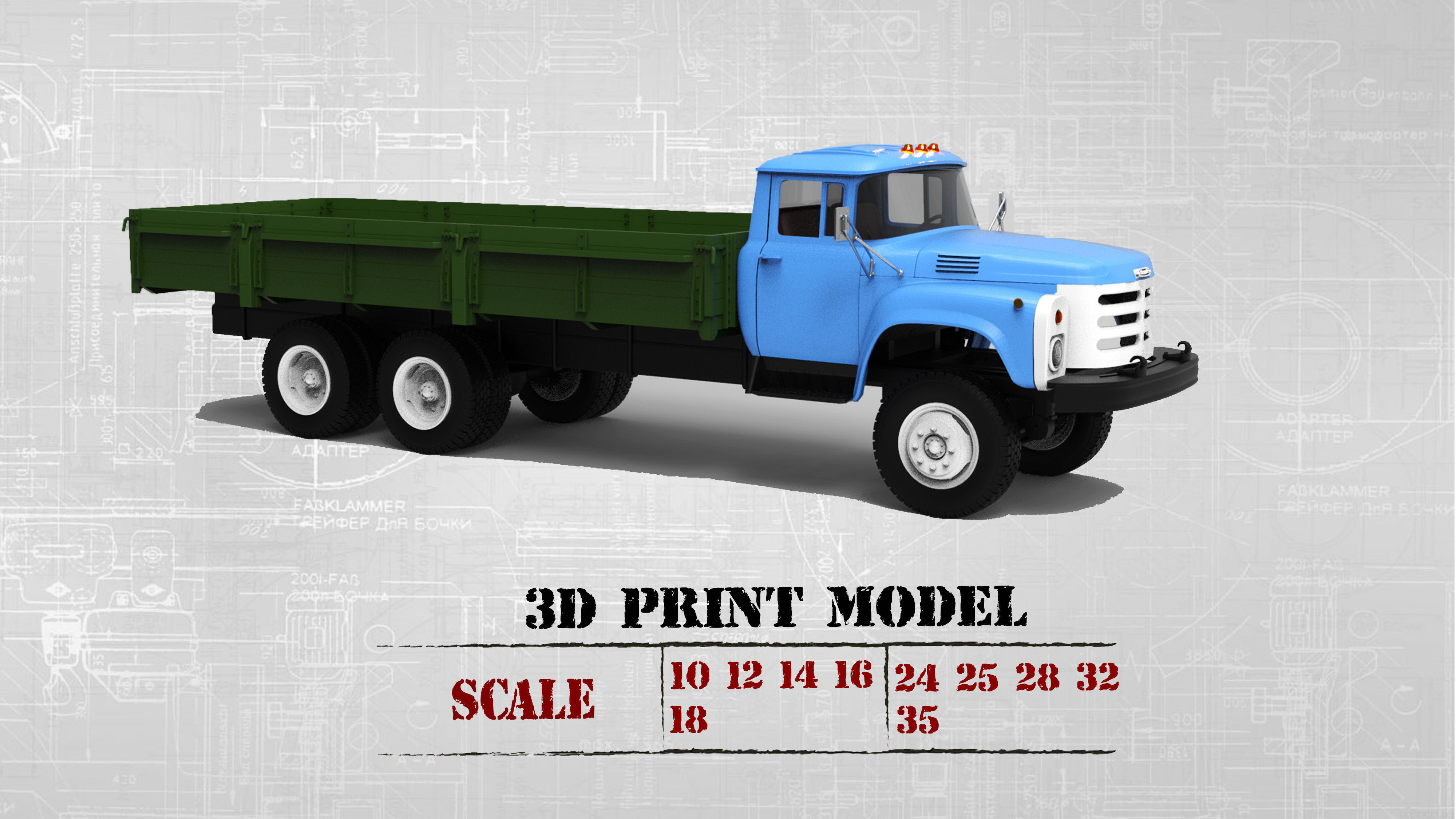 ZIL 133GYA truck model stl printable rc truck kits 3D model 3D ...