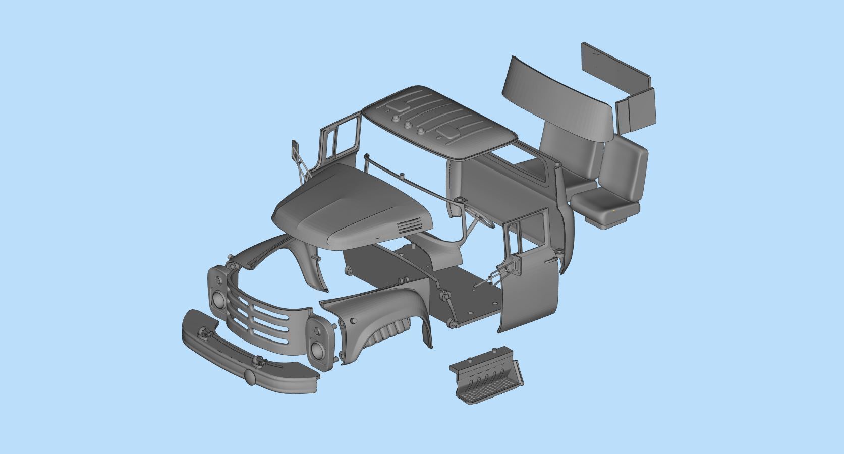 ZIL 133GYA truck model stl printable rc truck kits 3D model 3D ...