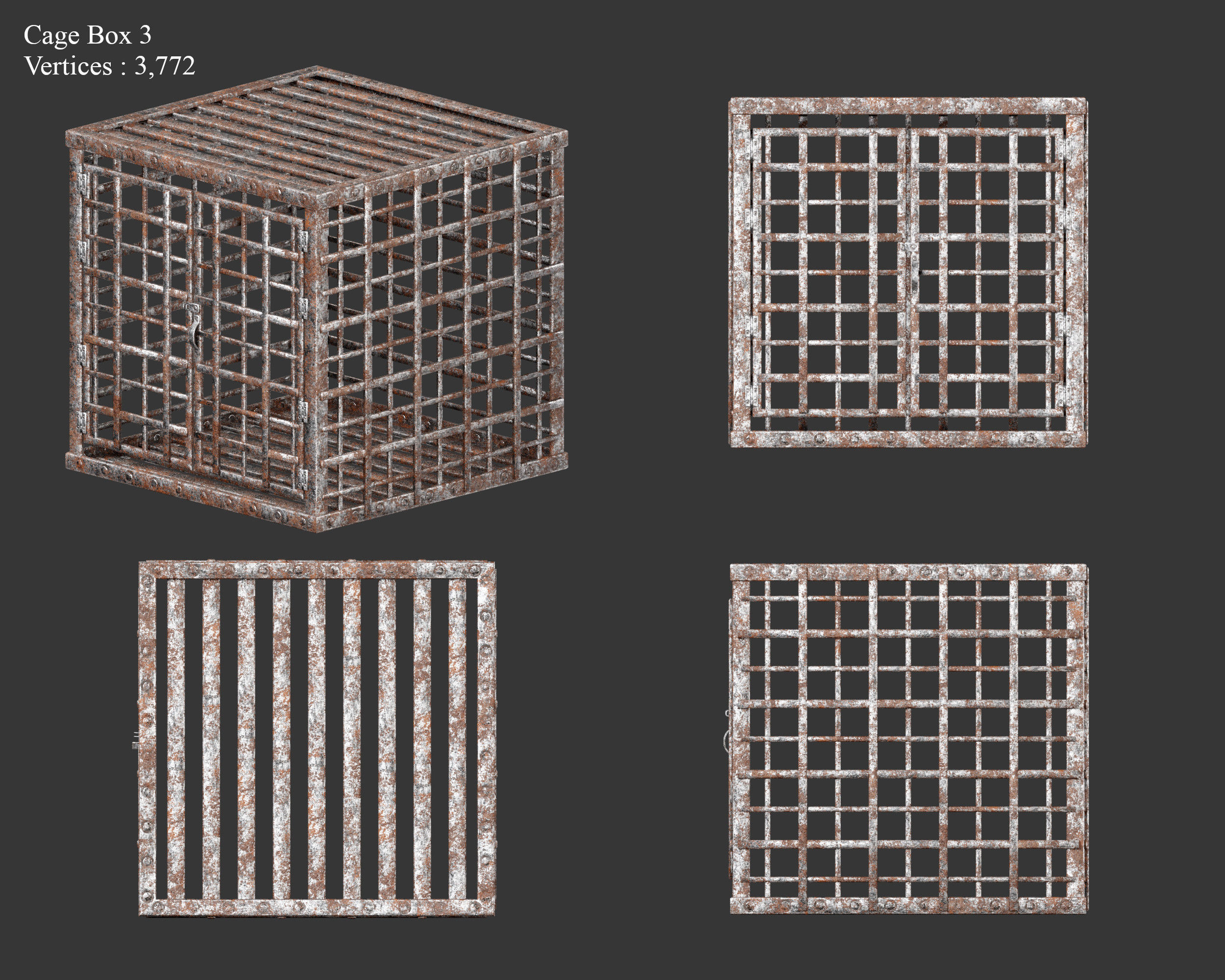 3D model Medieval Containers Metal Cages VR / AR / low-poly | CGTrader