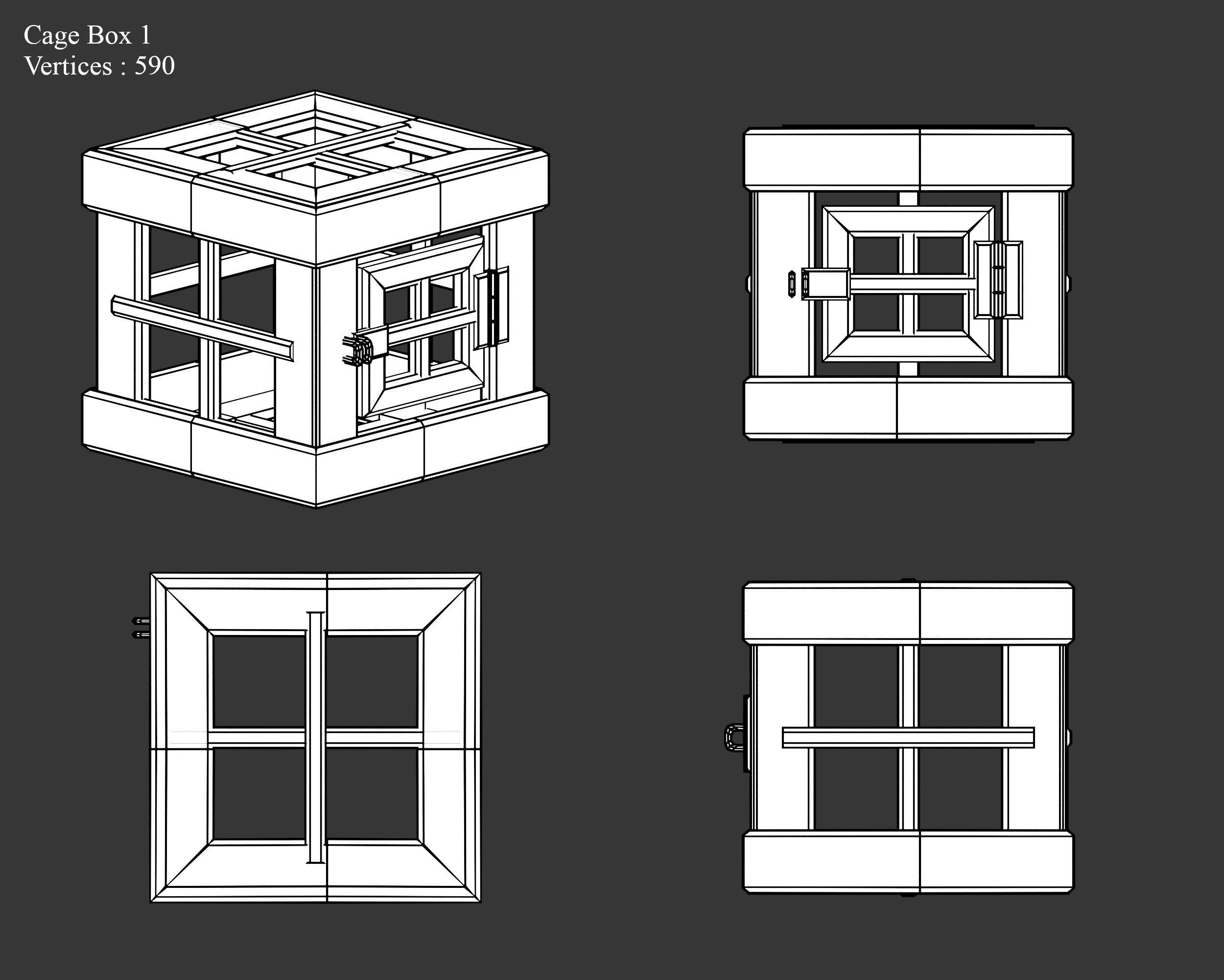3D model Medieval Containers Metal Cages VR / AR / low-poly | CGTrader