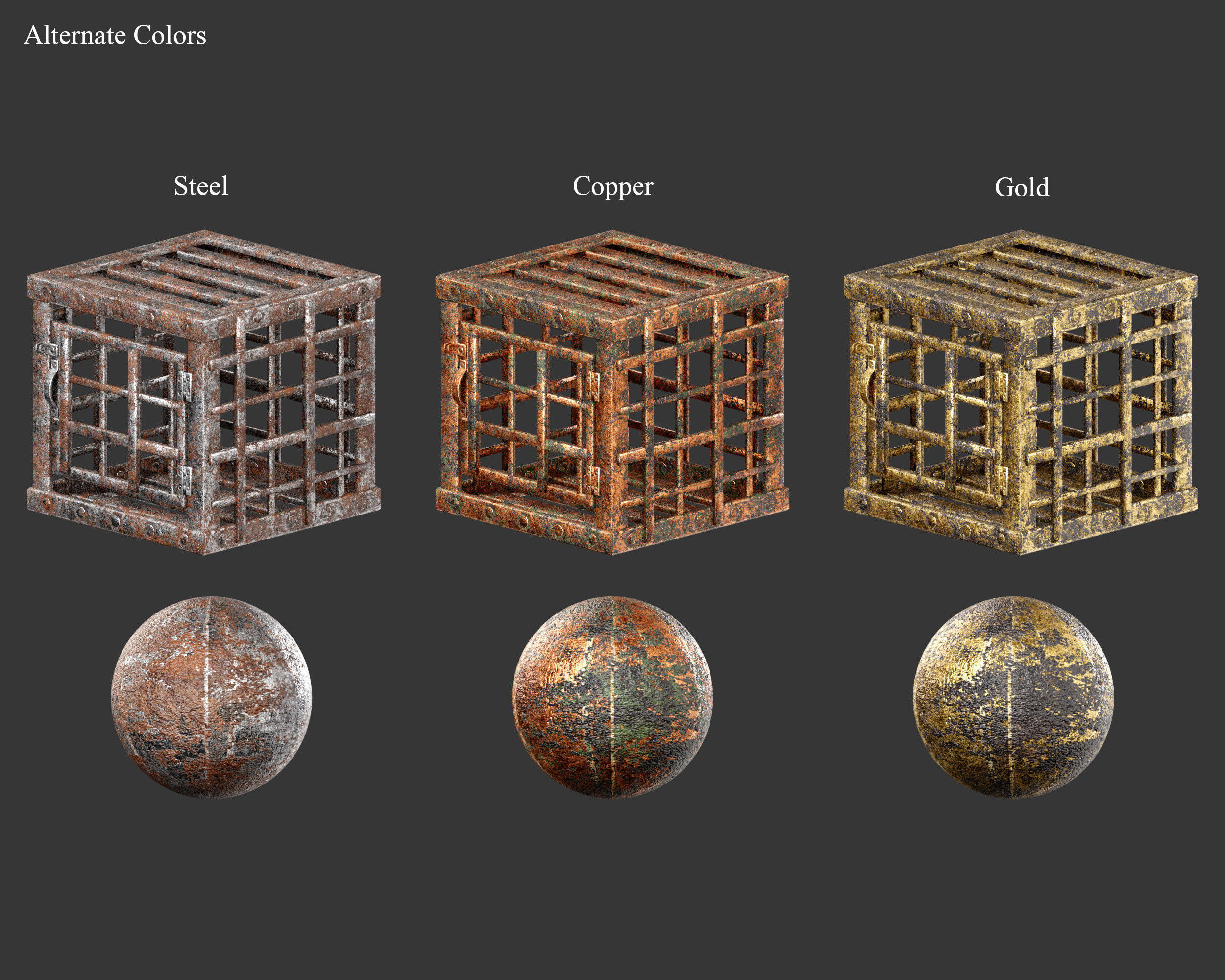 3D model Medieval Containers Metal Cages VR / AR / low-poly | CGTrader
