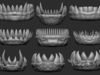 30 Low poly and mid poly monster creature teeth jaws IMM brush 3D model ...
