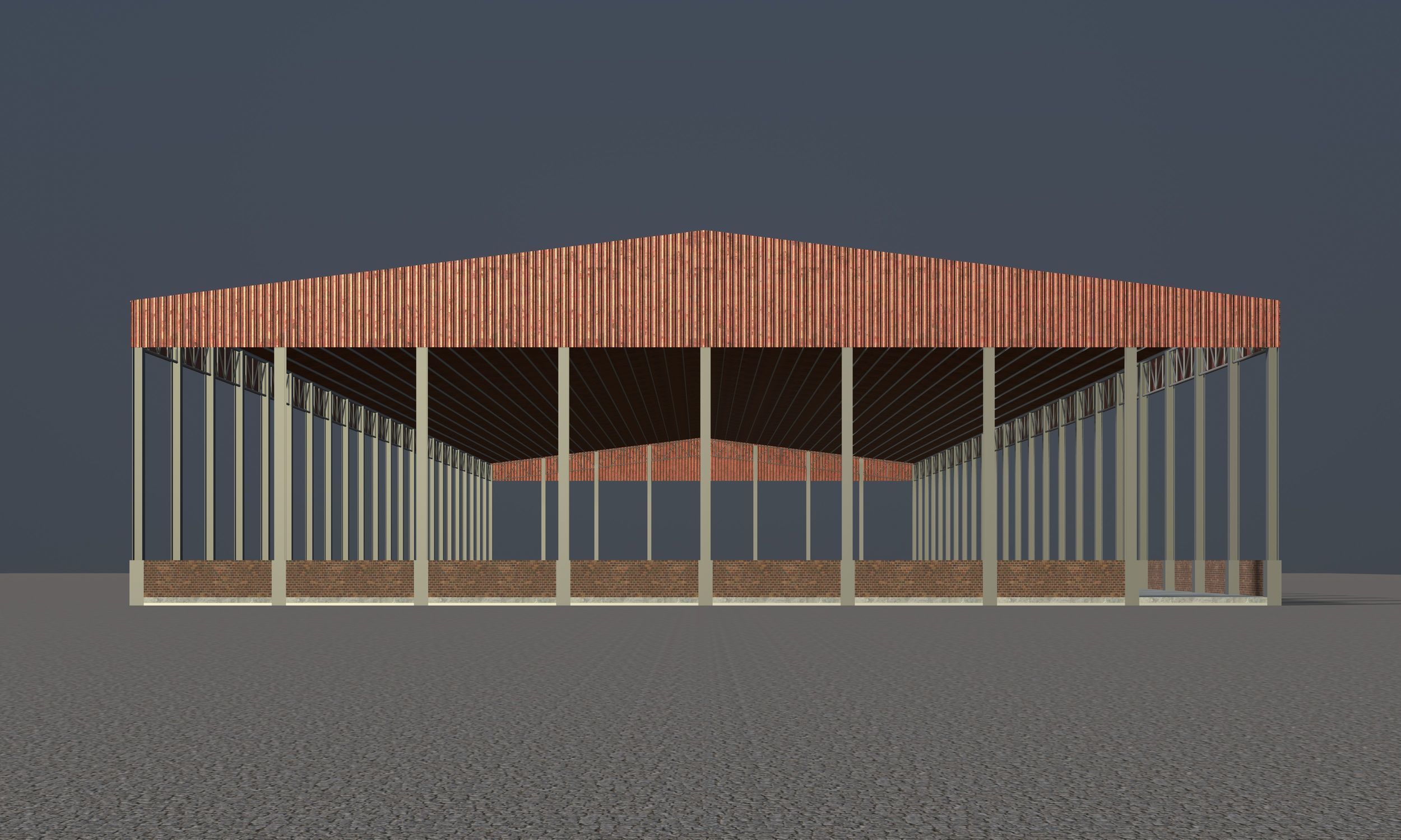 Warehouse with clear space 3D model | CGTrader