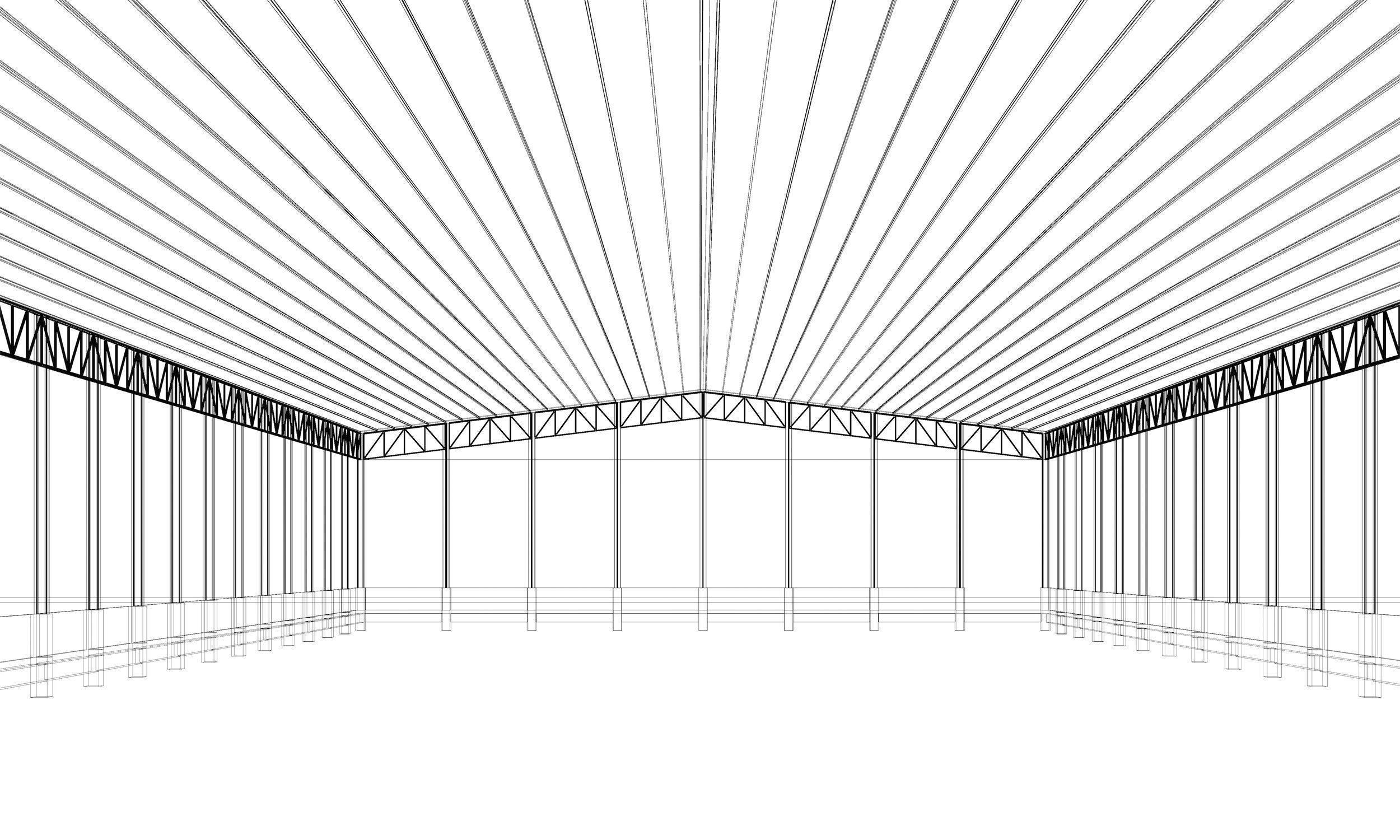 Warehouse with clear space 3D model | CGTrader