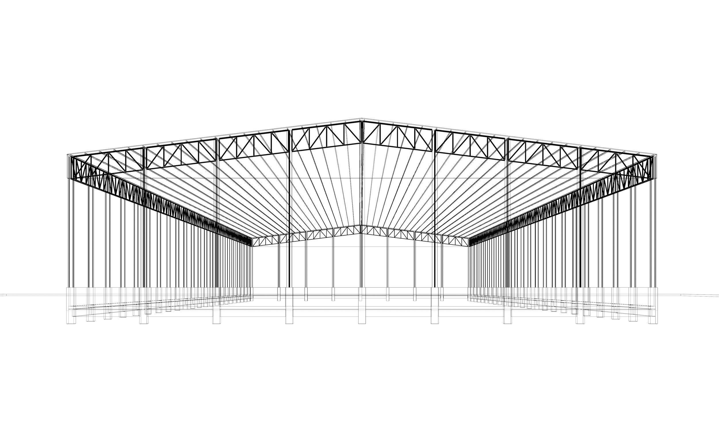 Warehouse with clear space 3D model | CGTrader