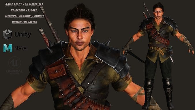 3D model AAA 3D FANTASY MALE CHARACTER - THE WARRIOR or KNIGHT 02 VR ...