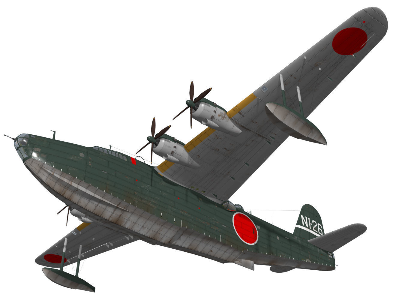 Kawanishi H8K Emily Type12 early 3D model | CGTrader