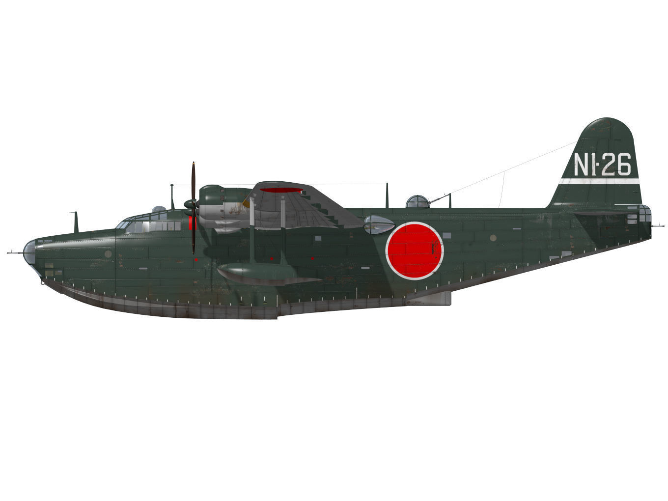 Kawanishi H8K Emily Type12 early 3D model | CGTrader