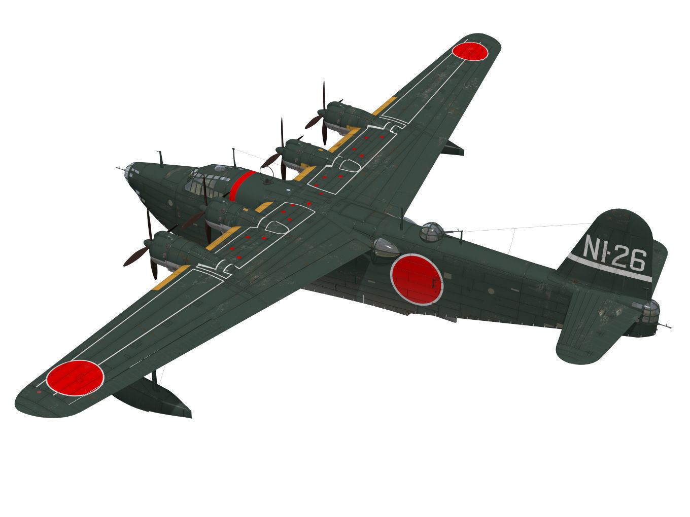 Kawanishi H8K Emily Type12 early 3D model | CGTrader