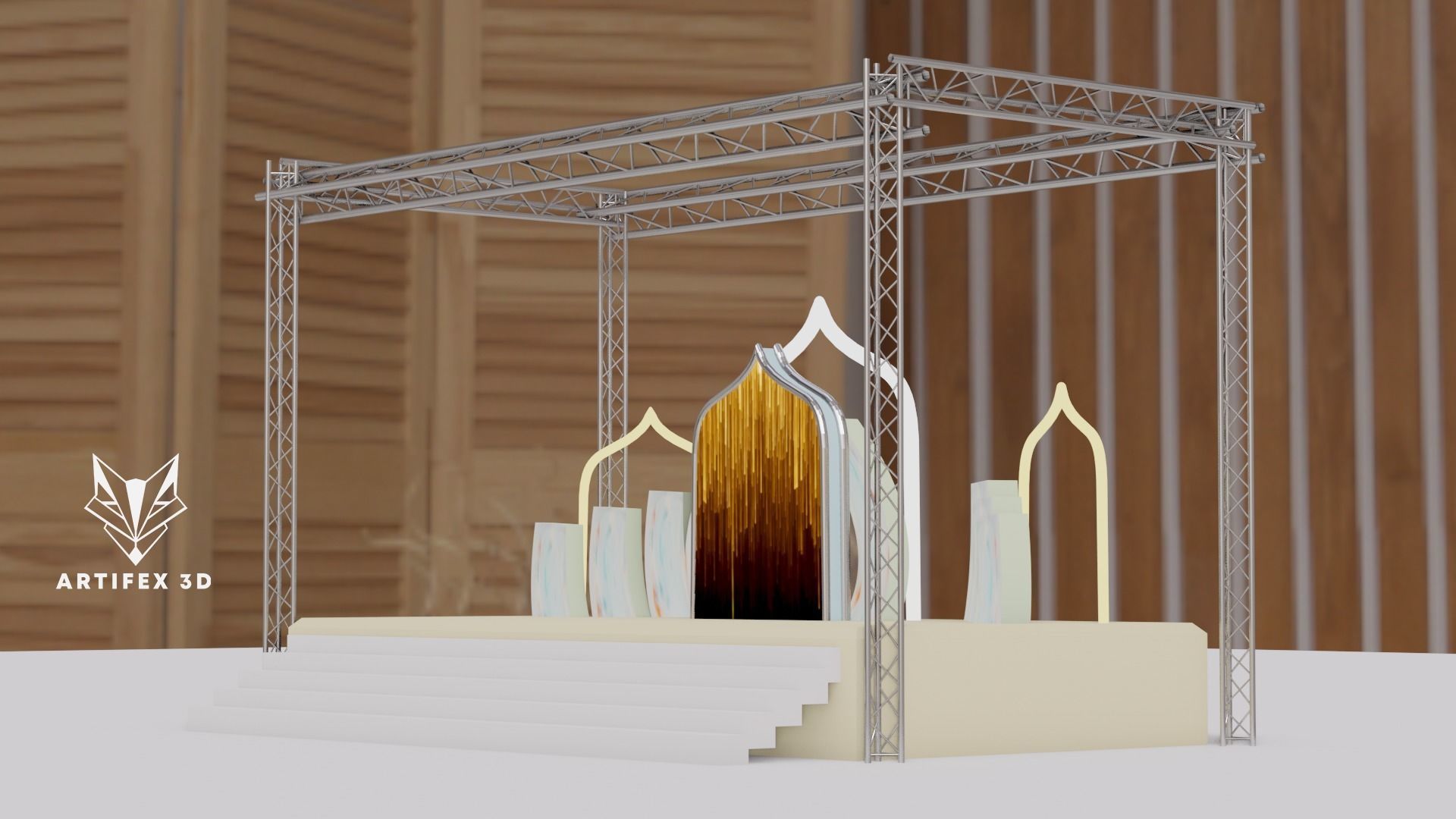 3D model Islamic Event Stage 3D Model with Lighting VR / AR / low-poly ...
