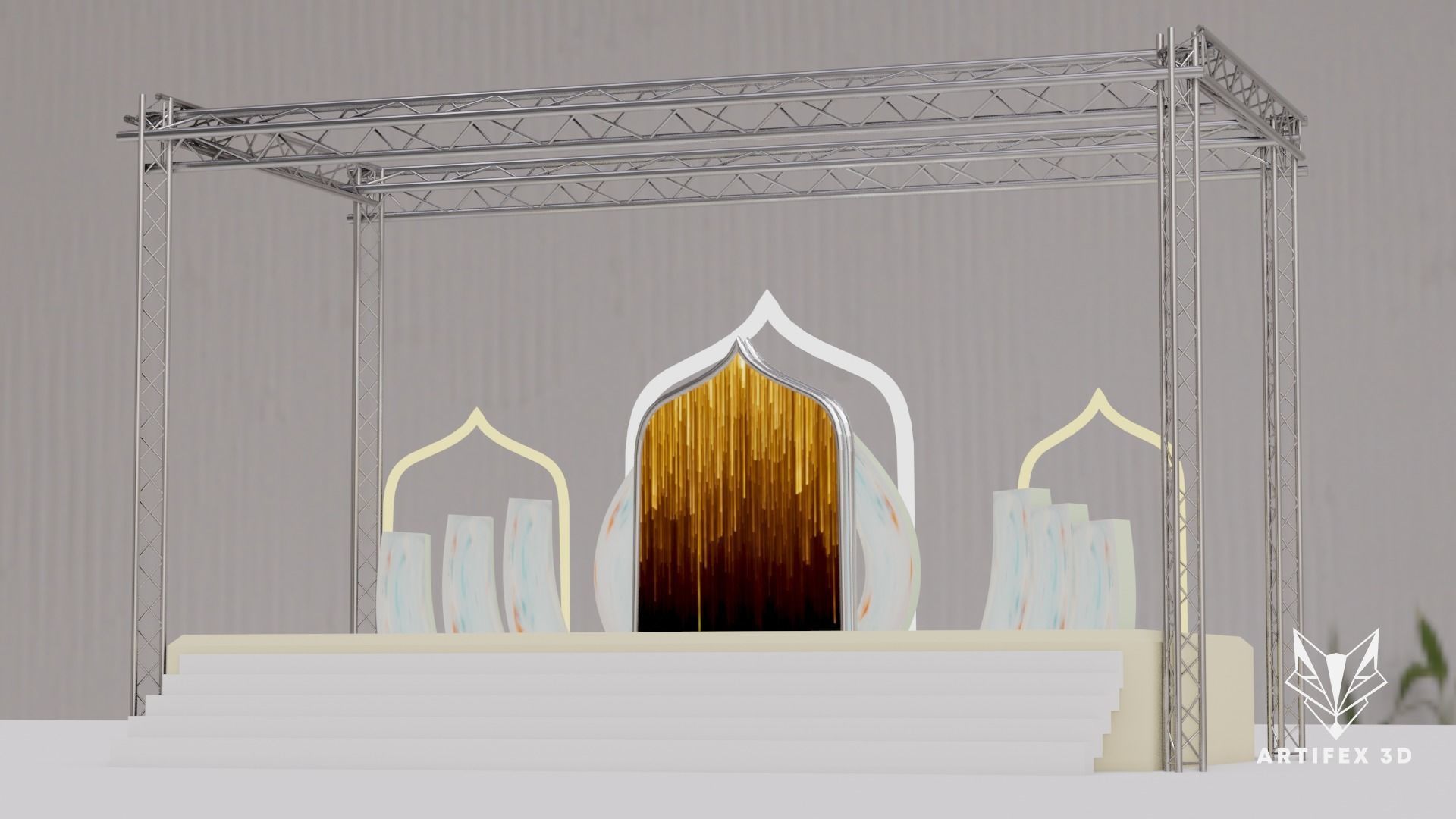 3D model Islamic Event Stage 3D Model with Lighting VR / AR / low-poly ...