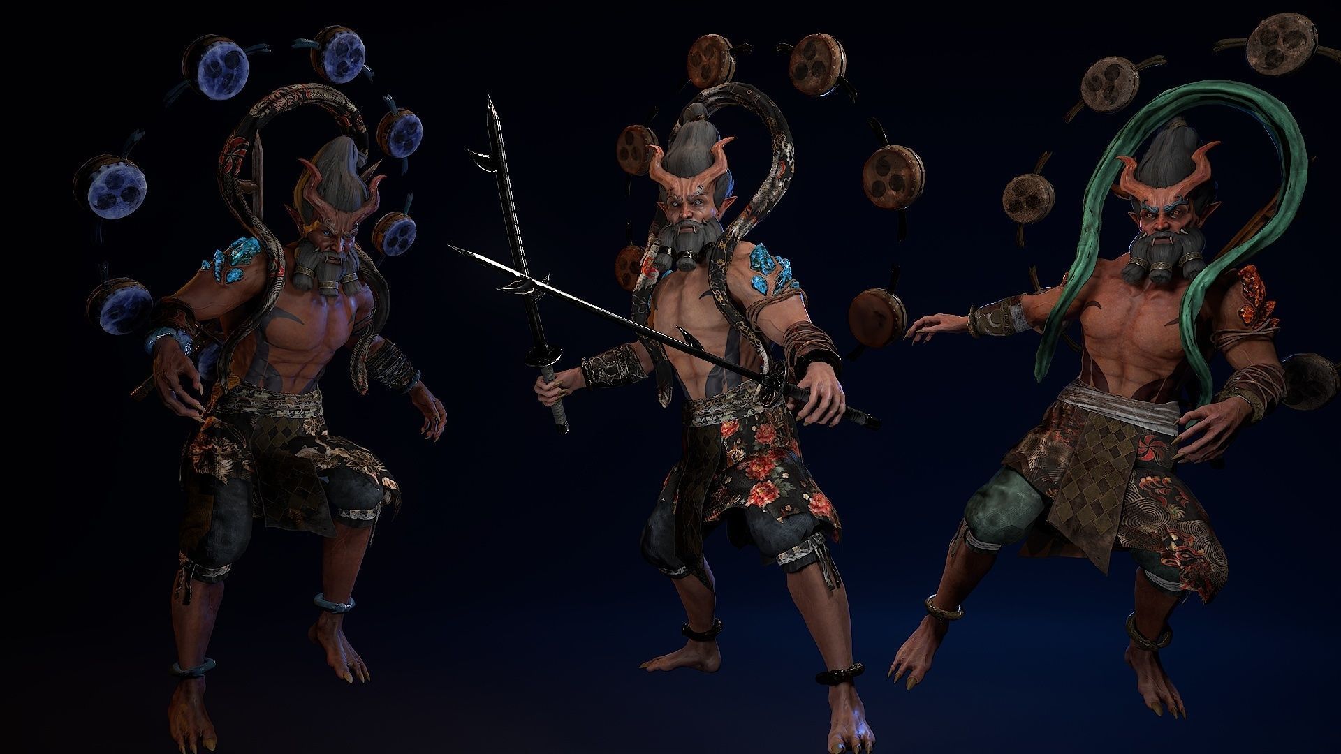 3D model Demon God Raijin 01 VR / AR / low-poly | CGTrader