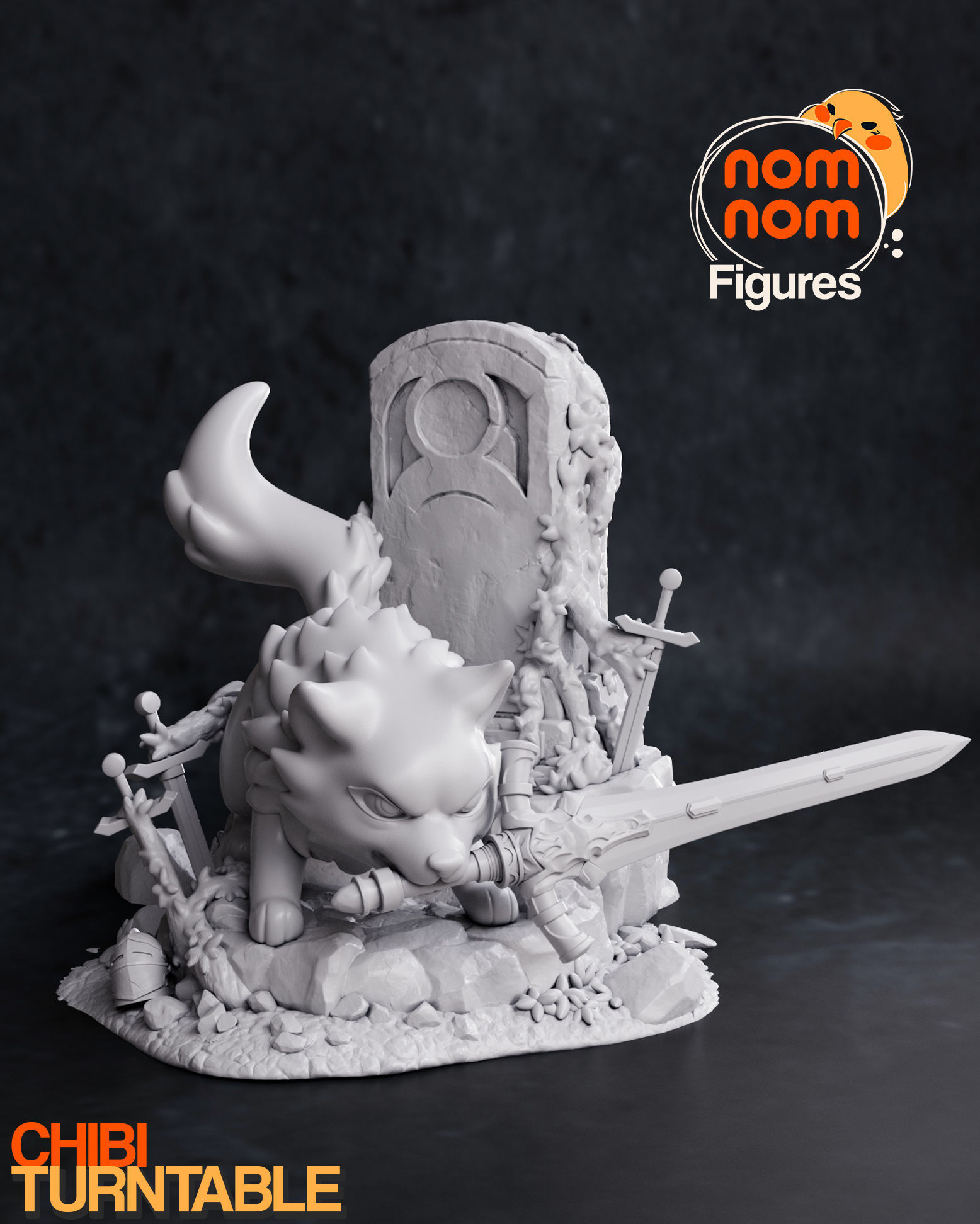 Chibi Great Grey Wolf Sif - Dark Souls 3D model 3D printable | CGTrader